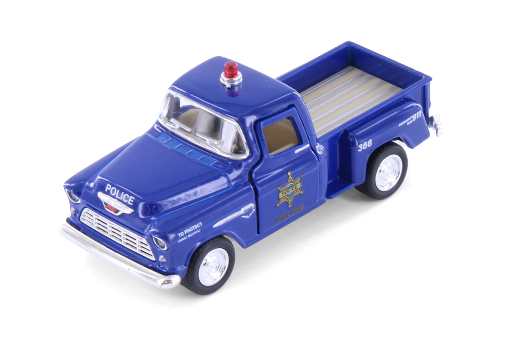 1955 Chevy Stepside Pickup Truck - Police, Blue - Kinsmart 3002DPR - 1/ ...