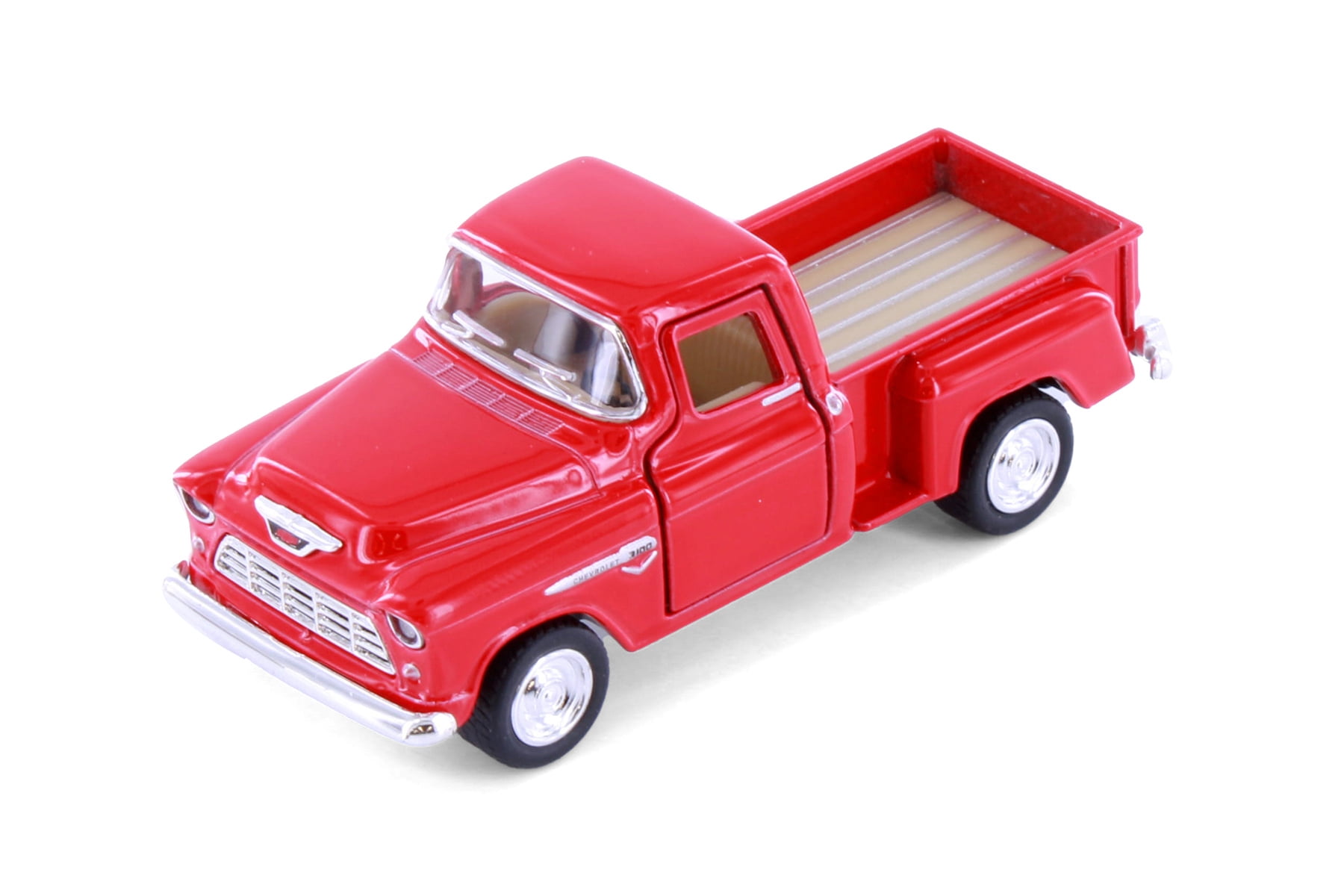 1955 Chevy Stepside Pickup Truck, Red - Kinsmart 3002D - 1/54 Scale ...
