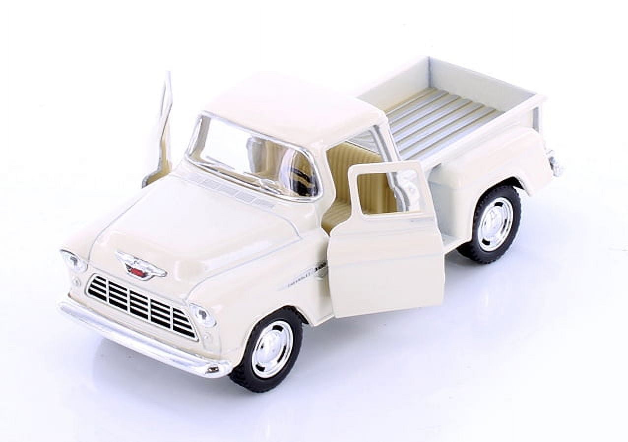 1955 Chevy Stepside Pickup Truck, White - Kinsmart 5330/5D - 1/32 Scale ...