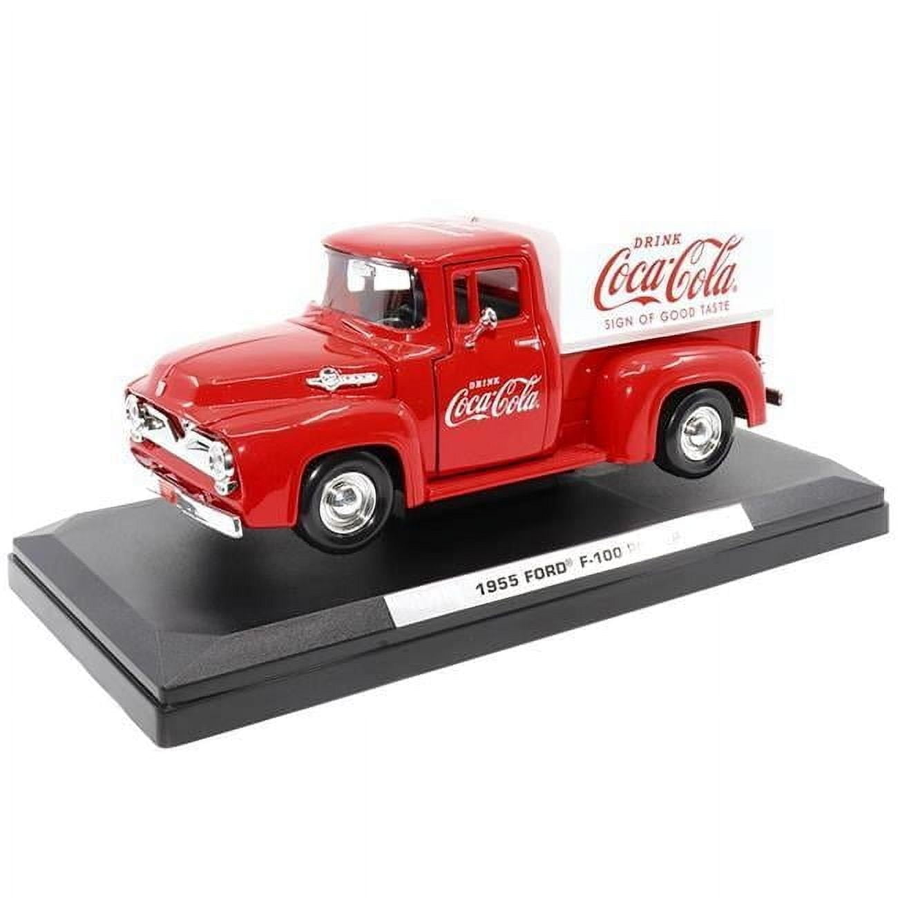 1955 Ford F-100 Pickup Truck Red with White Canopy Drink Coca-Cola 1-24 ...