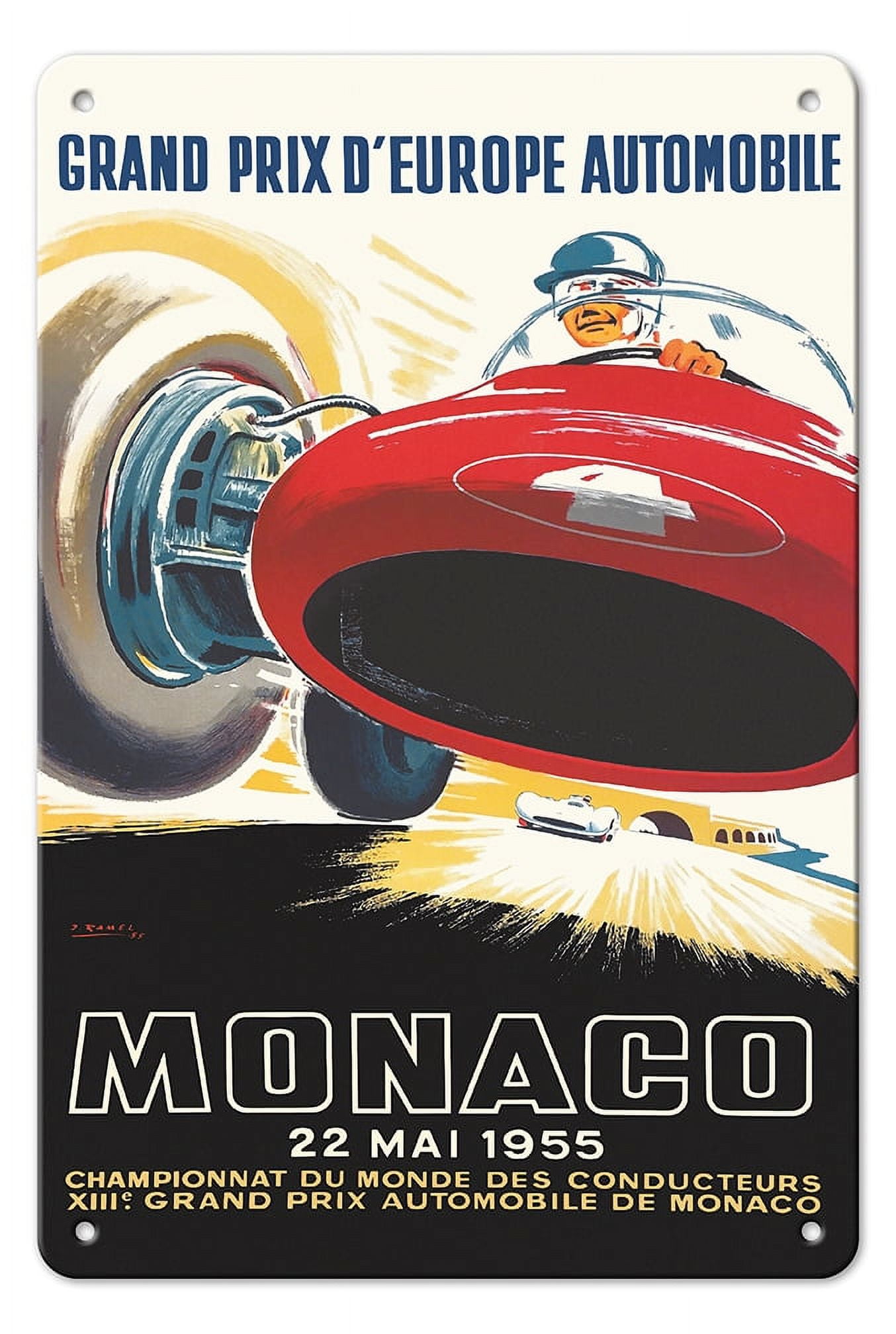 1955 Monaco Grand Prix - Vintage Car Racing Poster by Jacques Ramel - 8 ...