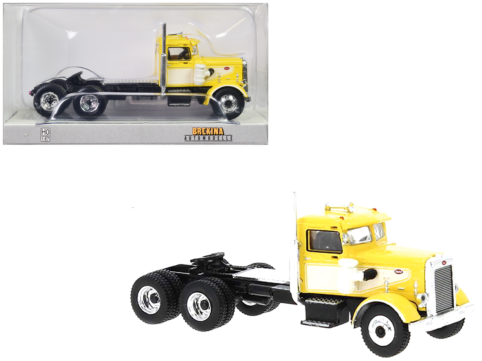 1955 Peterbilt 281 Truck Tractor Yellow and White 1/87 (HO) Scale Model ...
