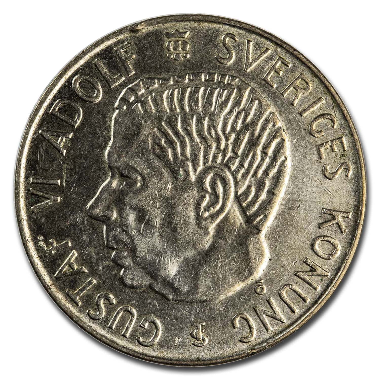 1955 Sweden Silver 5 Kronor TS Gustaf VI AU/BU - Walmart.com