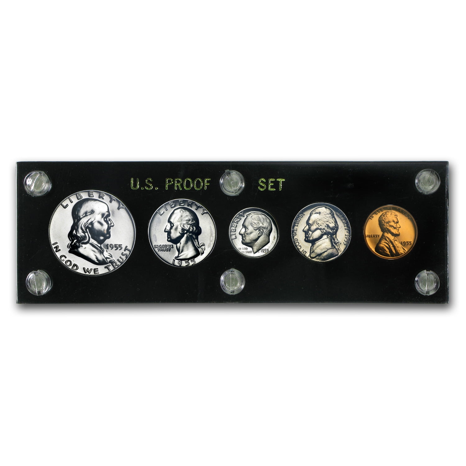 1955 U.S. Mint Coin Proof Set in Hard Plastic Holder - Walmart.com