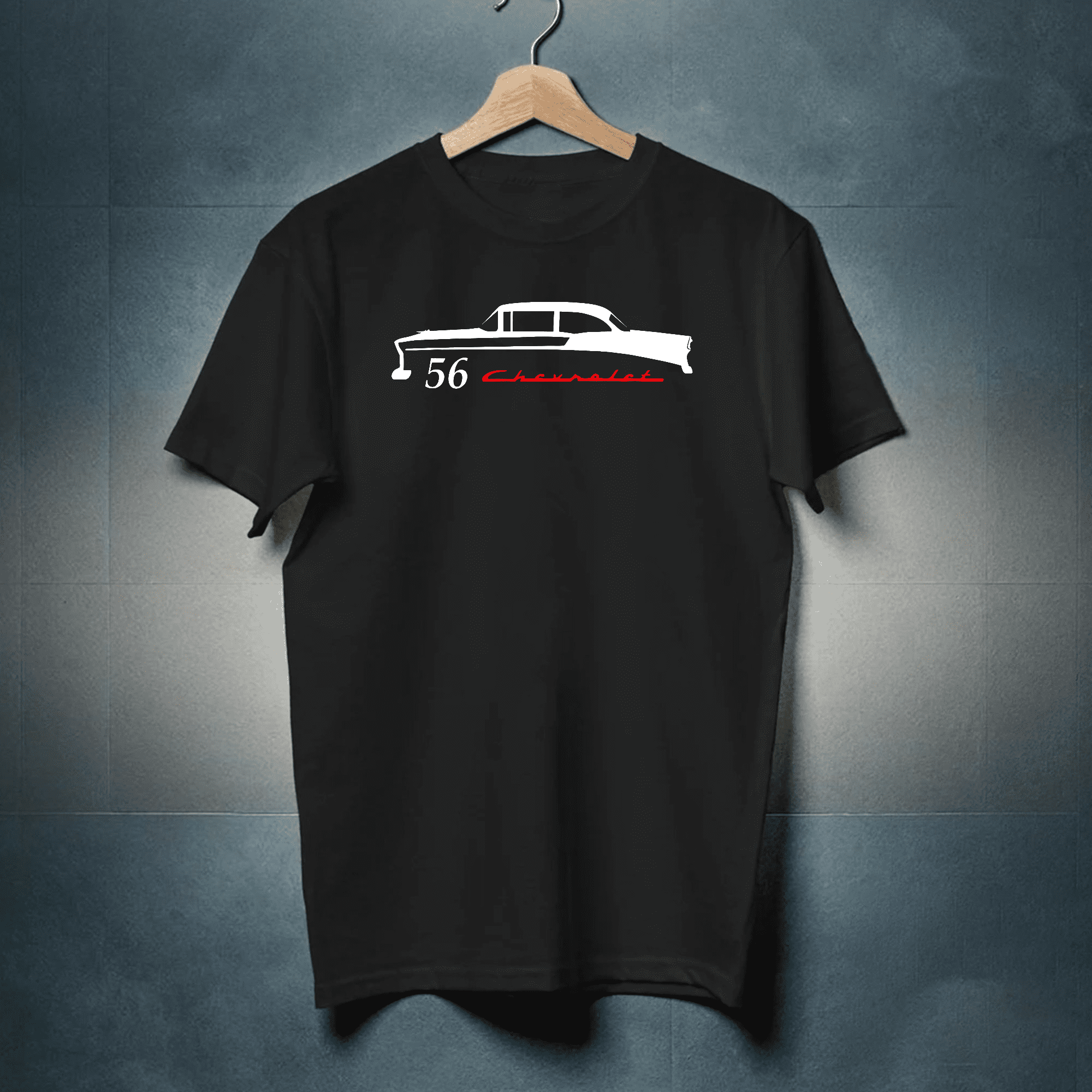 1956 56 Chevy Bel Air 150 210 T-Shirt Classic Muscle Car Emblem Side ...