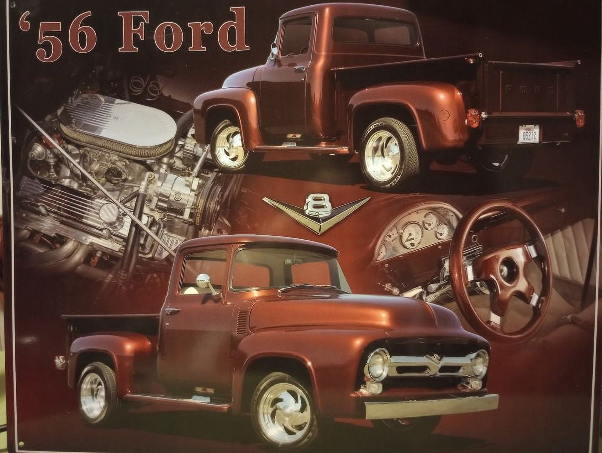 1956 Brown Ford Truck Tin Metal Sign - Walmart.com