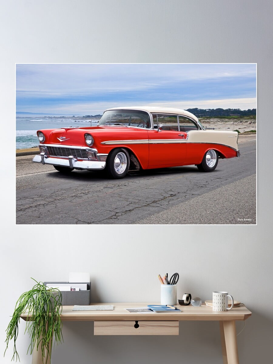 1956 Chevrolet Bel Air Hardtop Poster Wall Art, Modern Wall Decor For ...