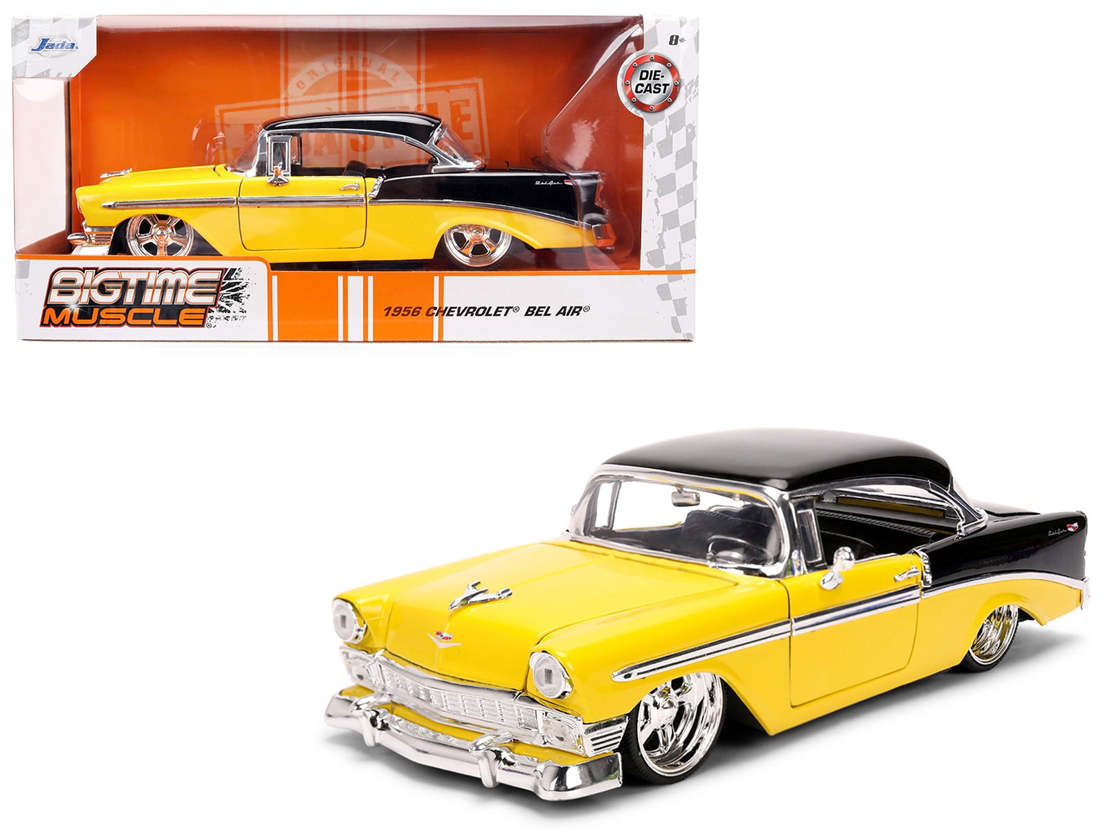 1956 Chevrolet Bel Air Yellow and Black "Bigtime Muscle" Series 1/24 ...