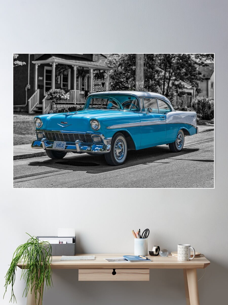 1956 Chevrolet Belair - Selective Colour Poster Wall Art, Modern Wall ...