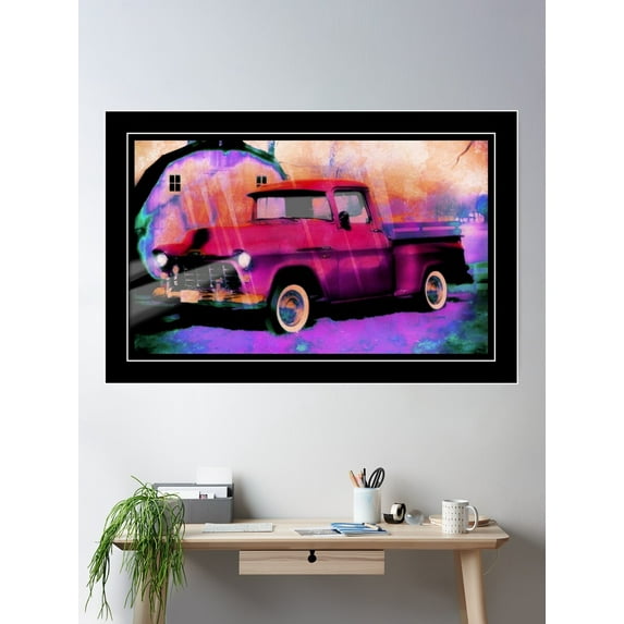 1956 Chevy Poster Wall Art, Modern Wall Decor For Living Room Bedroom ...