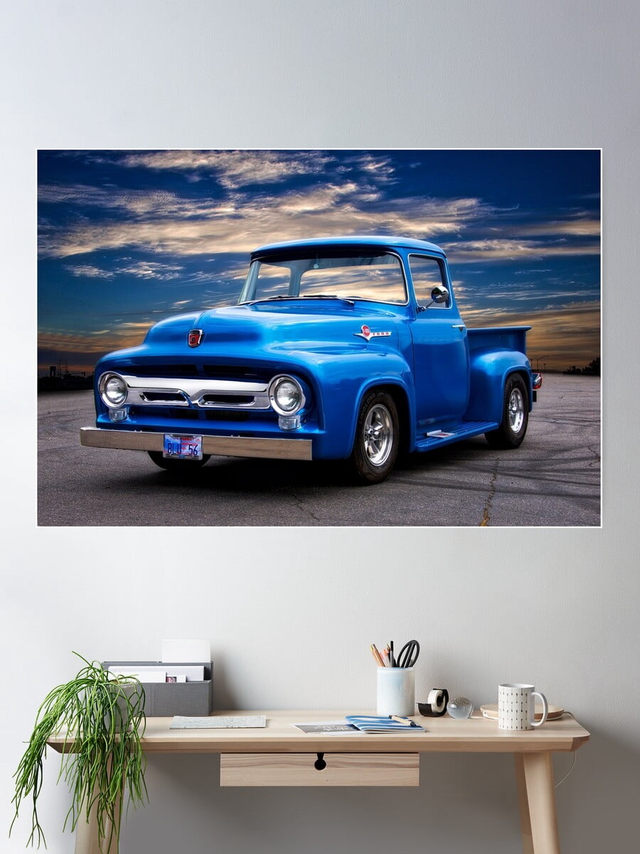 1956 Ford F100 Pickup Poster Wall Art, Modern Wall Decor For Living ...