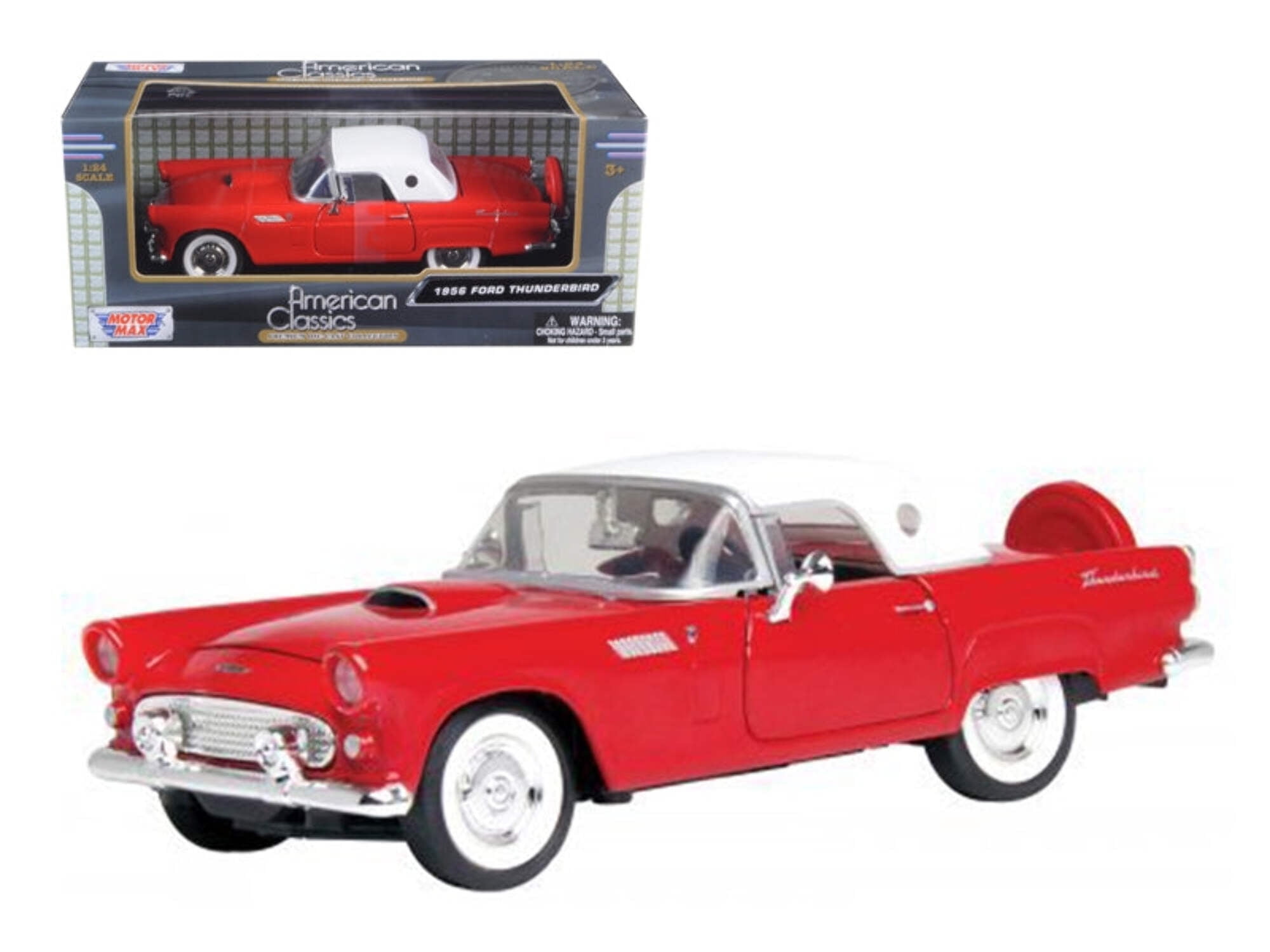 Free Shipping! 1956 Ford Thunderbird Red 1/24 Diecast Car Model by ...