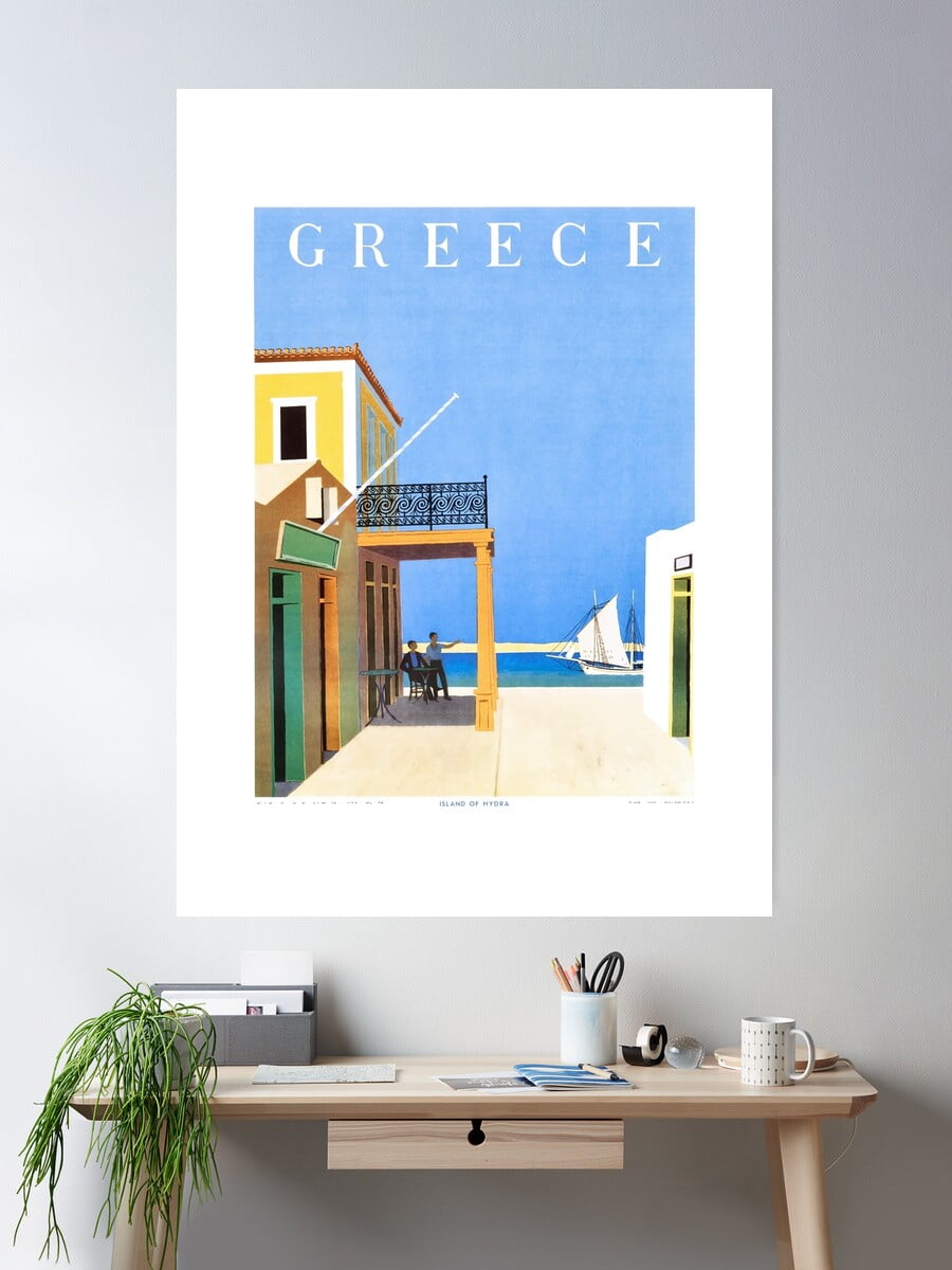 1956 Greece Island Of Hydra Travel Poster Poster Wall Art, Modern Wall ...