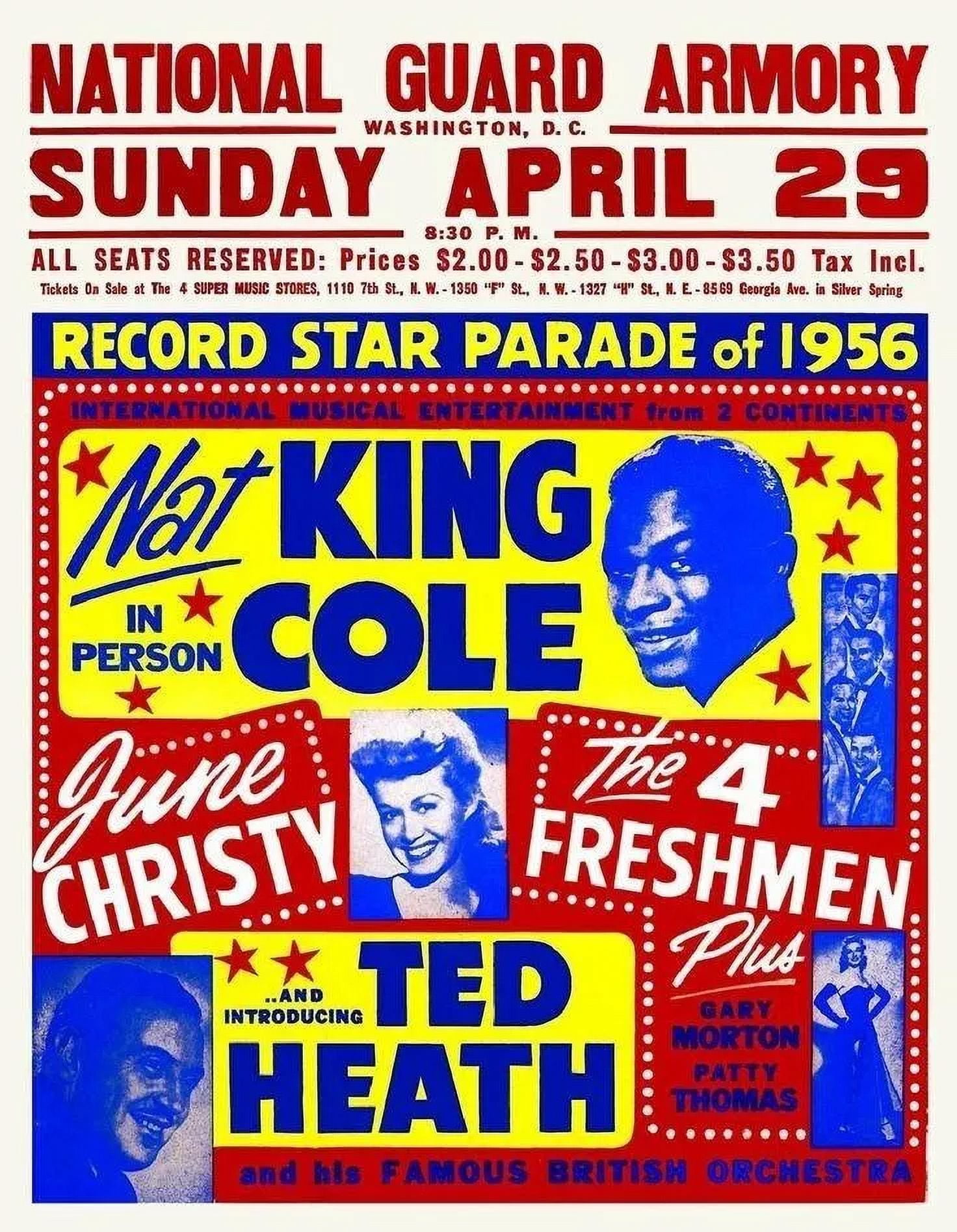 1956 NAT KING COLE CONCERT POSTER WALL ART RE PRINT THE 4 FRESHMEN in ...