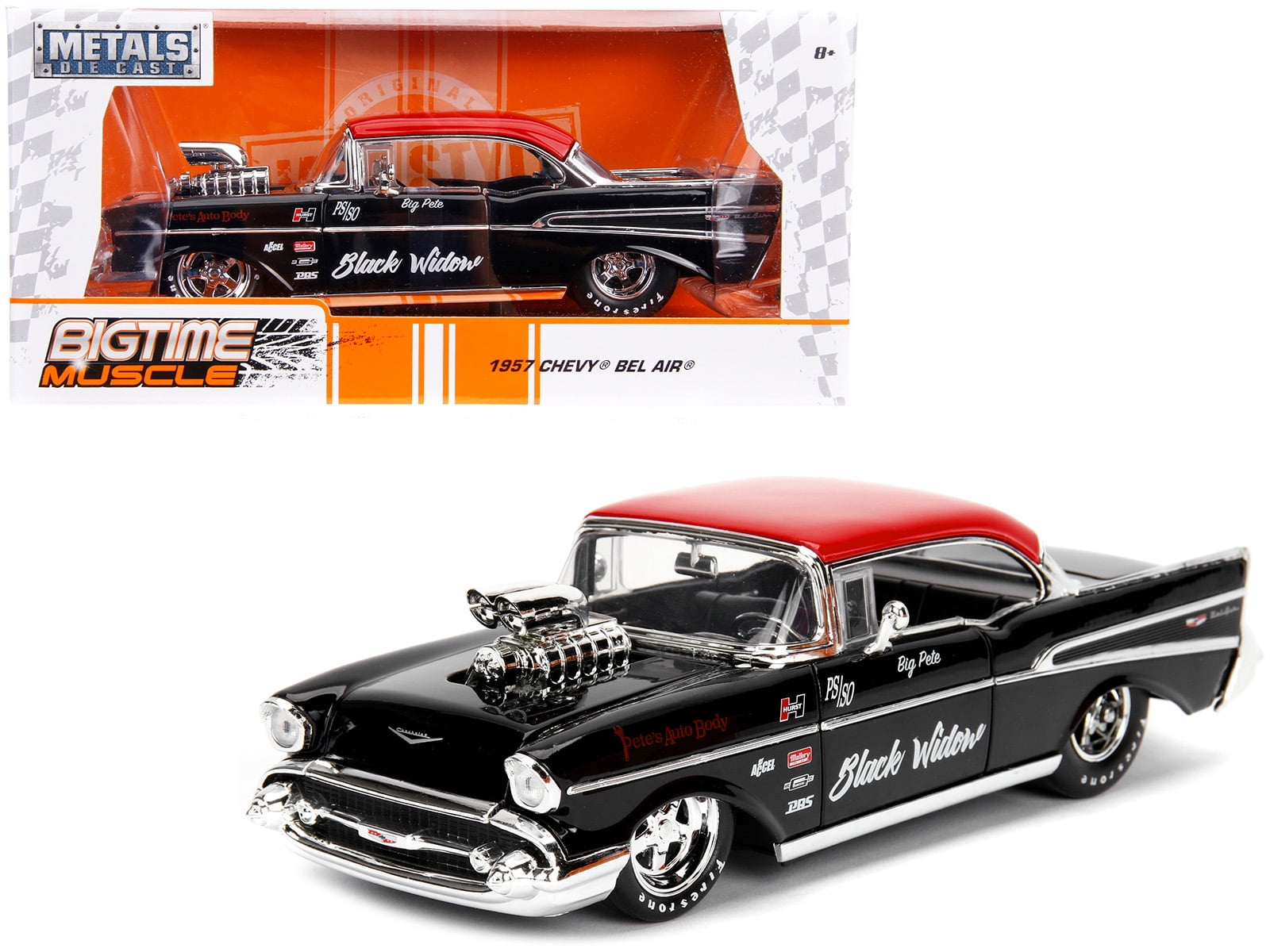 1957 Chevrolet Bel Air Black with Red Top "Pete's Auto Body: Black ...