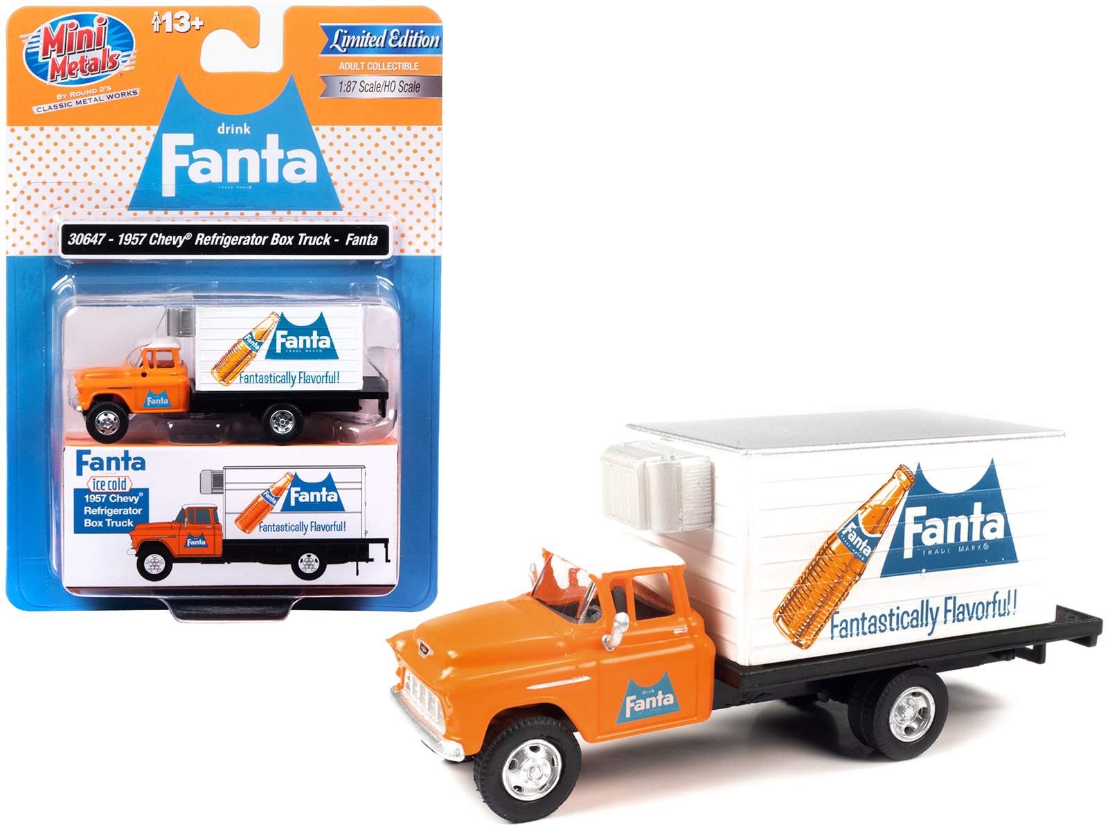 1957 Chevrolet Refrigerated Box Truck Orange with White Top "Fanta" 1/ ...