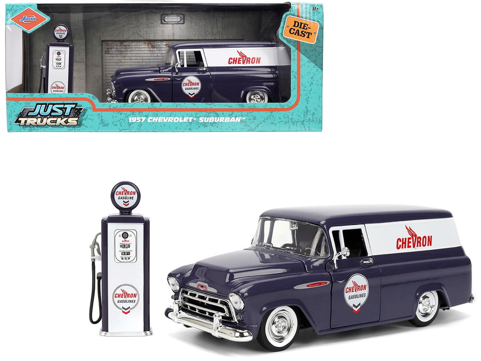 Jada 35044 1957 Chevrolet Suburban Chevron Dark Blue with White Stripes ...