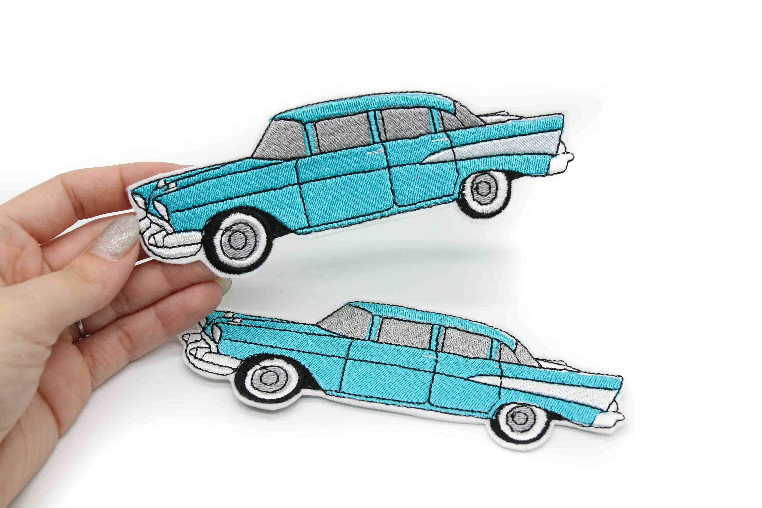 1957 Chevy Bel Air Blue Iron On Embroidered Patch - Walmart.com