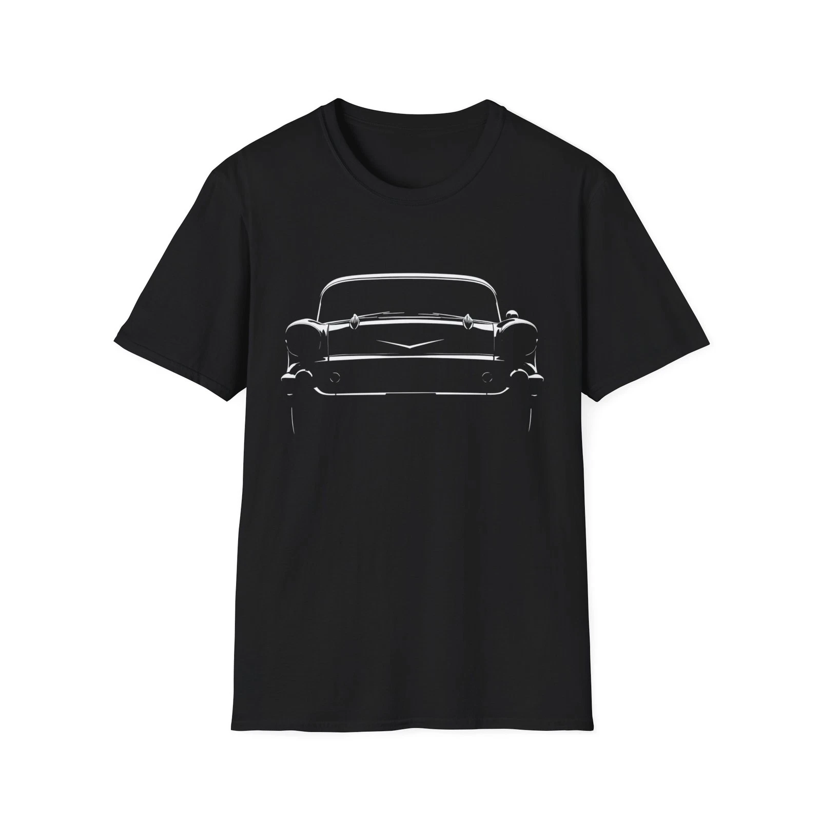 1957 Chevy Bel Air T-Shirt Vintage Classic Car Outline Graphic Retro ...
