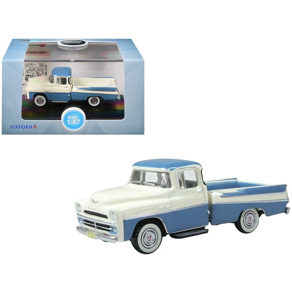 1957 Dodge D100 Sweptside Pickup Truck Ice Blue and Glacier White 1/87 ...
