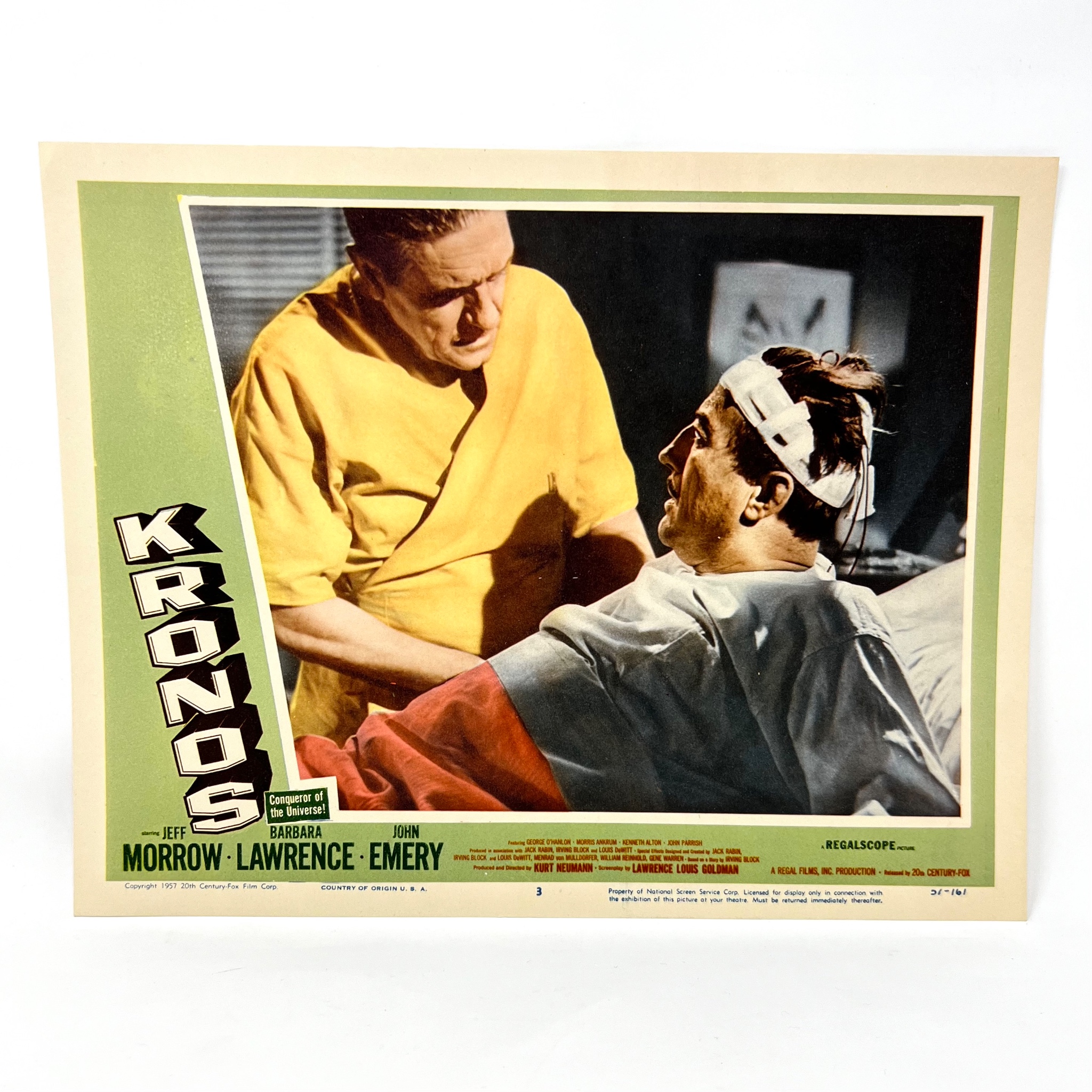 1957 Kronos Scifi Collectible Movie Lobby Card 3 Jeff Morrow Barbara ...