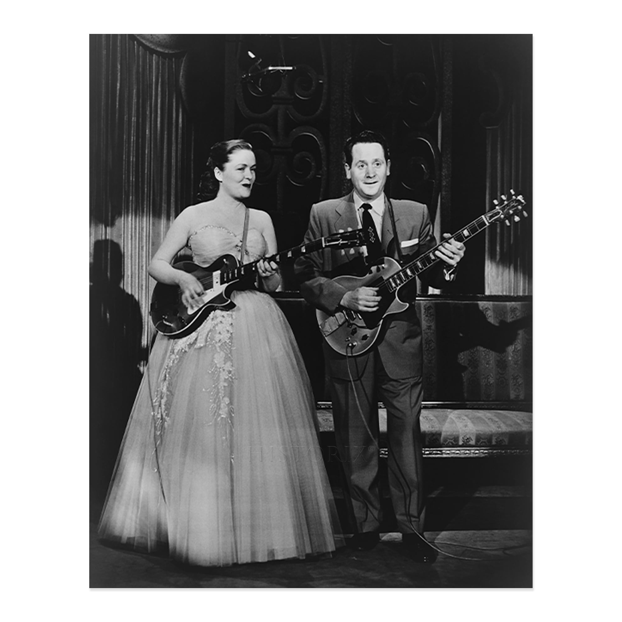 1957 Les Paul & Mary Ford Photo Print - 24x30 Inch Vintage Portrait ...