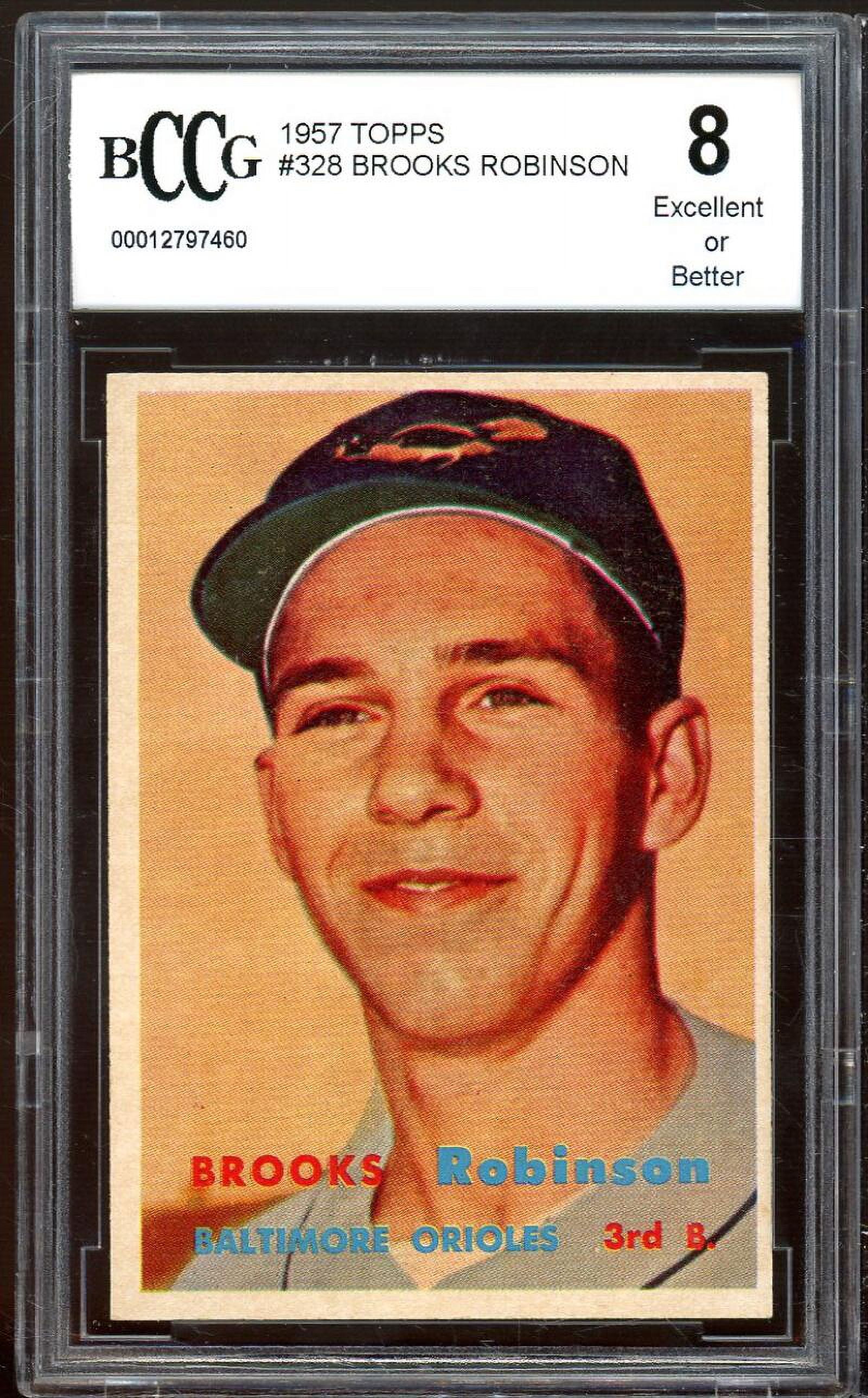 1957 Topps #328 Brooks Robinson Rookie Card BGS BCCG 8 Excellent+ ...