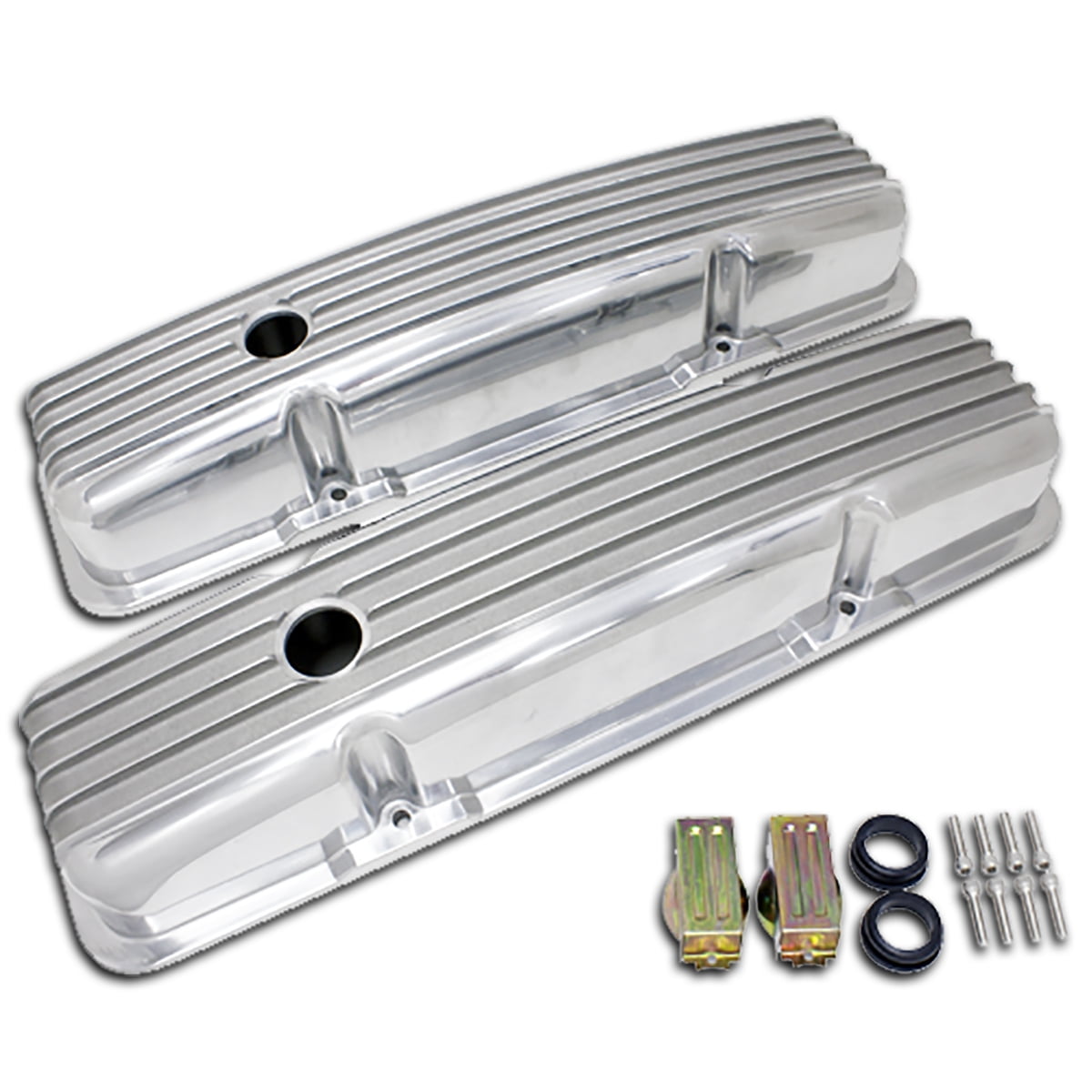 Cobra-Tek 1958-21 Chevy SB Small Block Short Polished Aluminum Valve ...