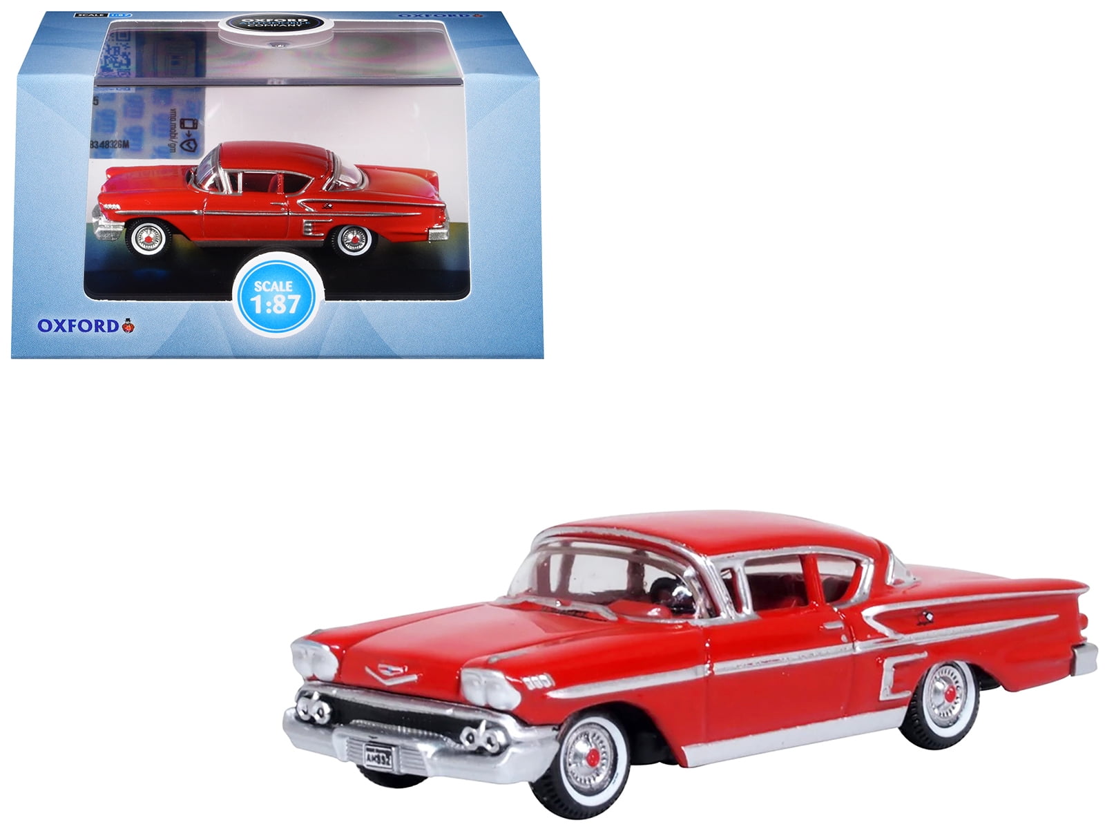 1958 Chevrolet Impala Sports Coupe Rio Red 1/87 (HO) Scale Diecast ...