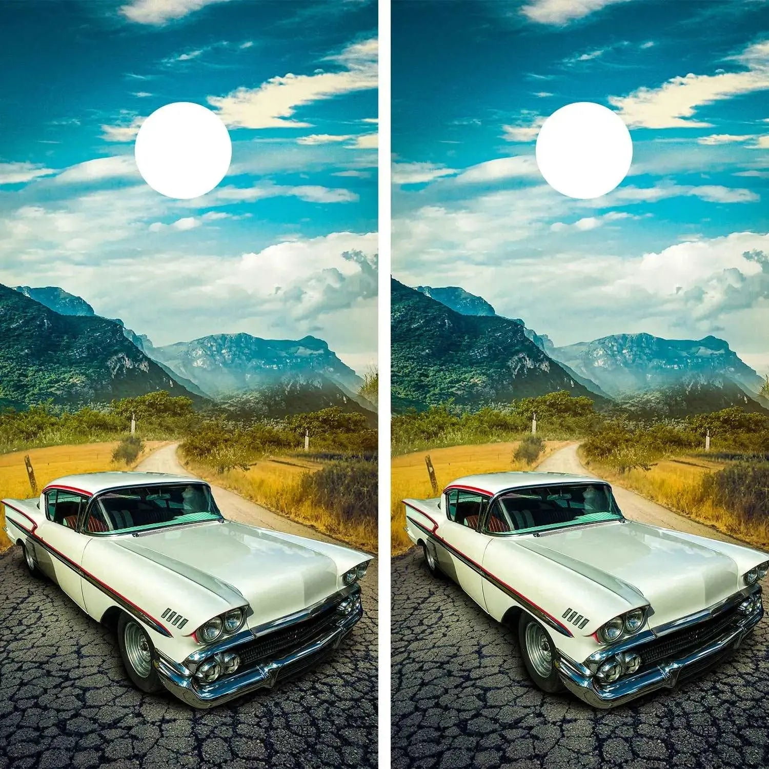 KT Cornhole Wraps 1958 Chevy Impala Laminated Cornhole Wood Board Skin ...