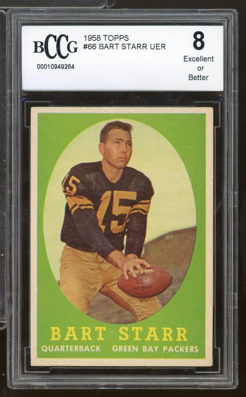 1958 Topps #66 Bart Starr Card BGS BCCG 8 Excellent+ - Walmart.com