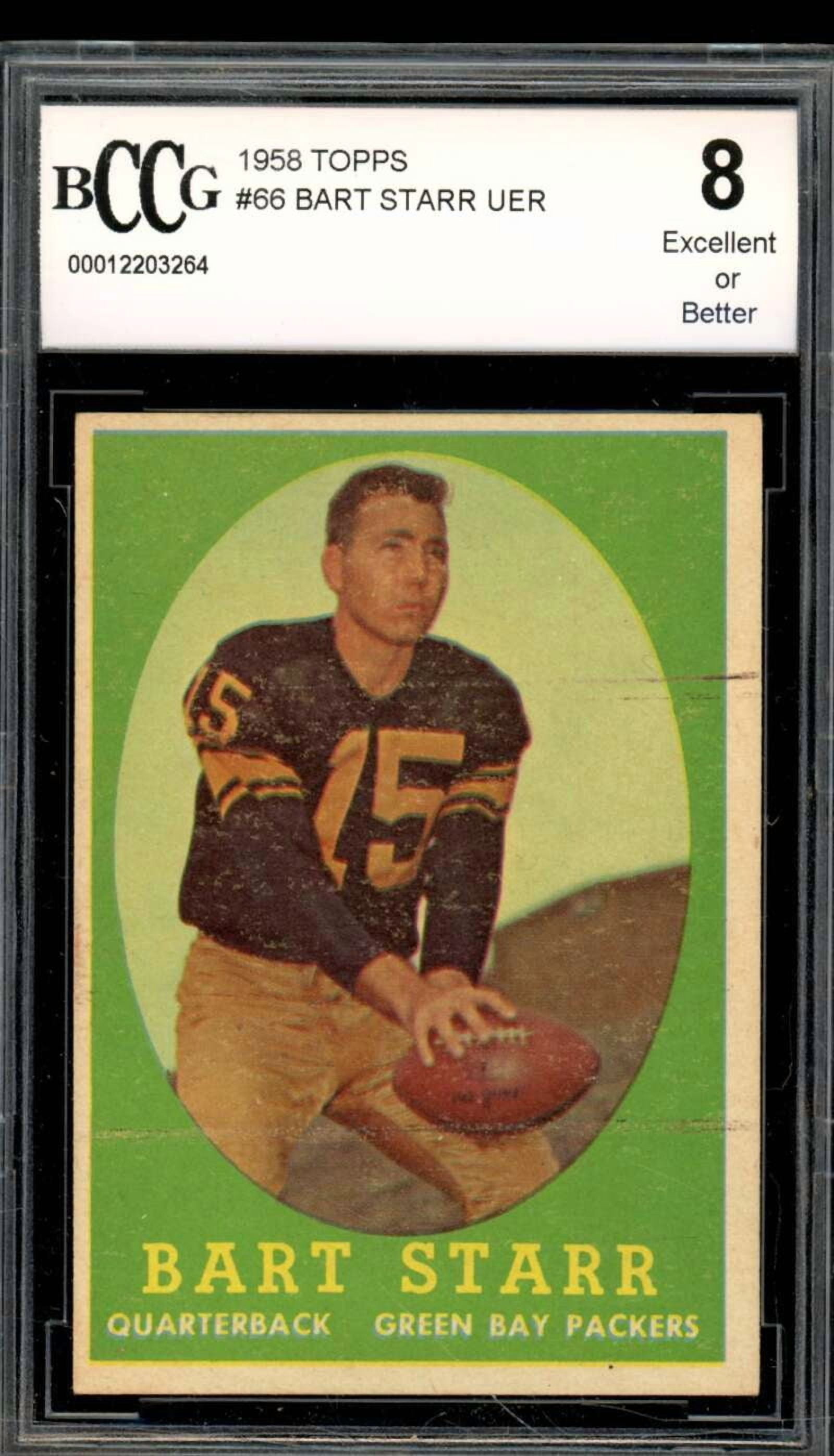 1958 Topps #66 Bart Starr Card BGS BCCG 8 Excellent+ - Walmart.com