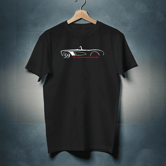 1959 59 Chevy Corvette T-Shirt Classic Stingray Muscle Car Emblem ...