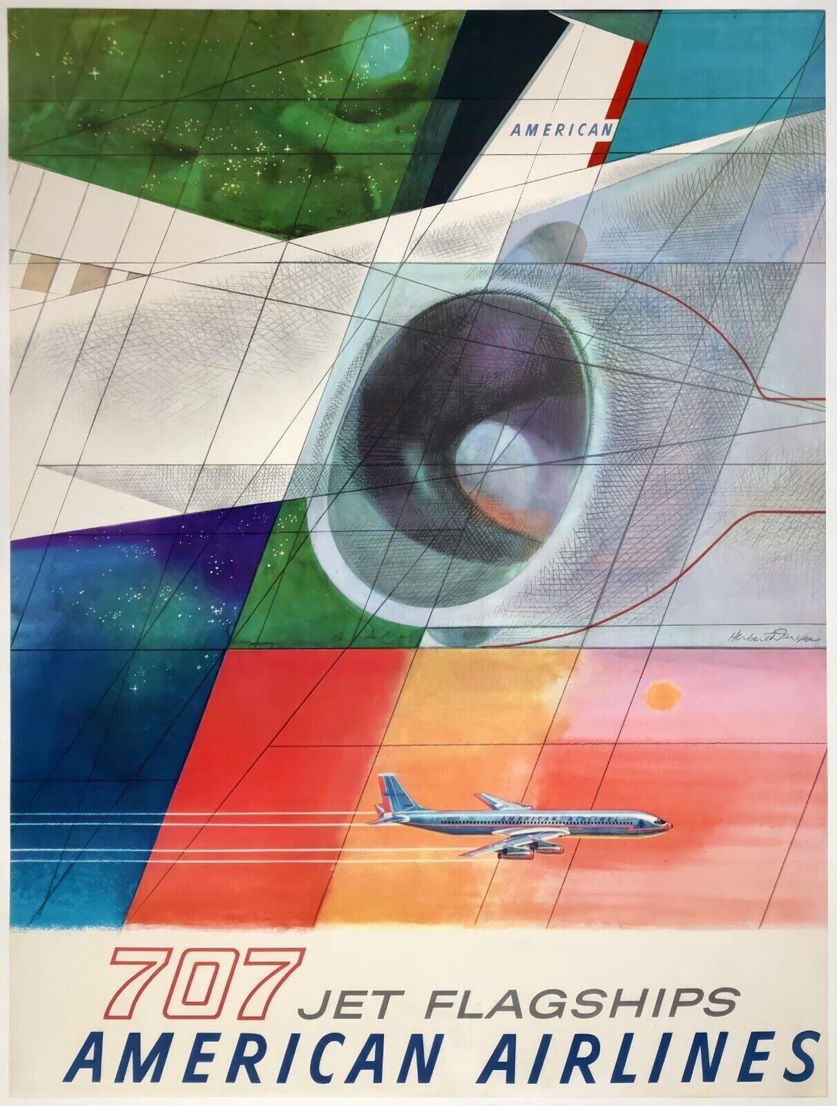 1959 American Airlines 707 Jet Flagships Poster | Classic Aviation ...