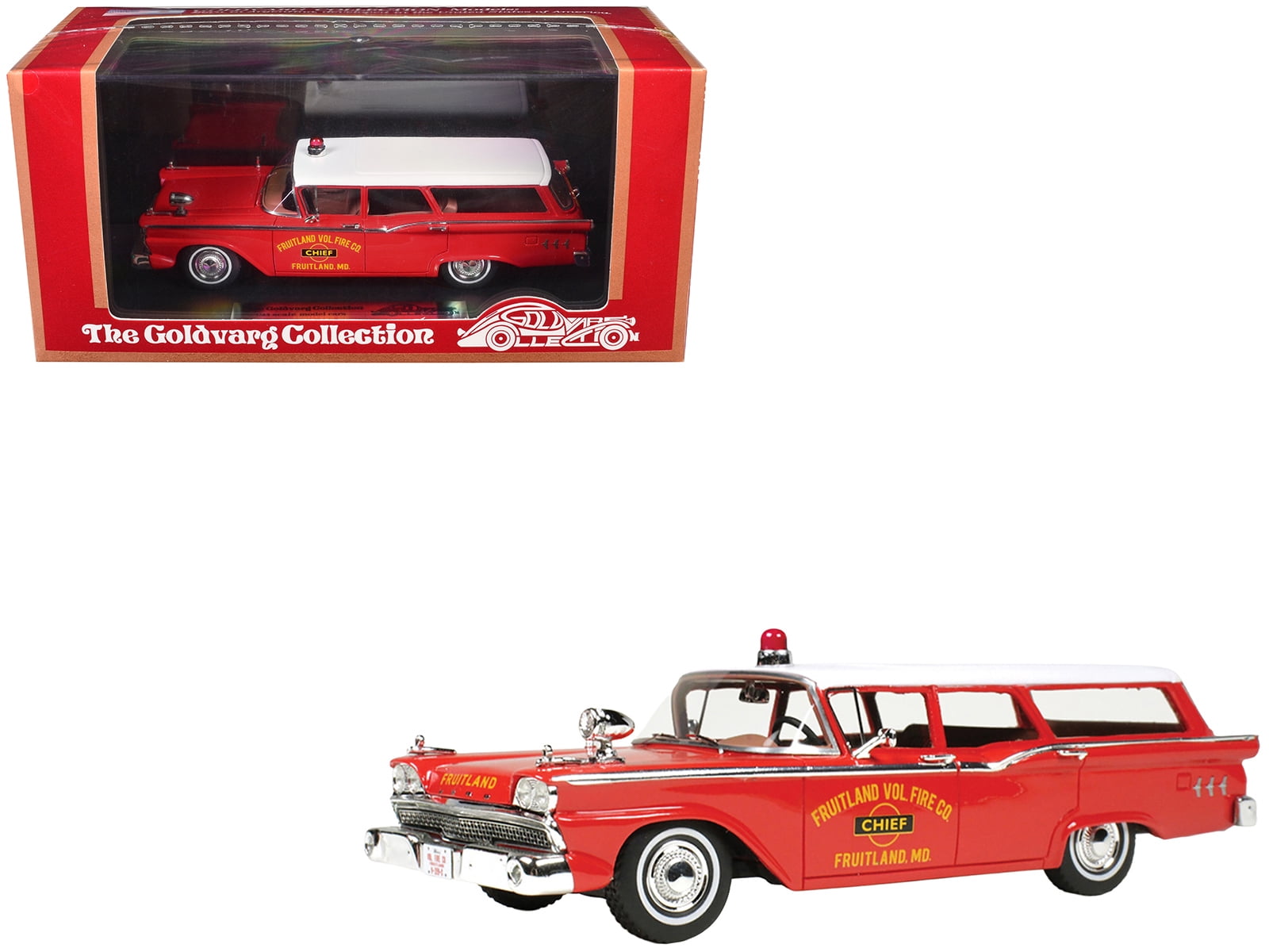 1959 Ford Country Squire "Fruitland MD Fire Chief" Red with White Top ...