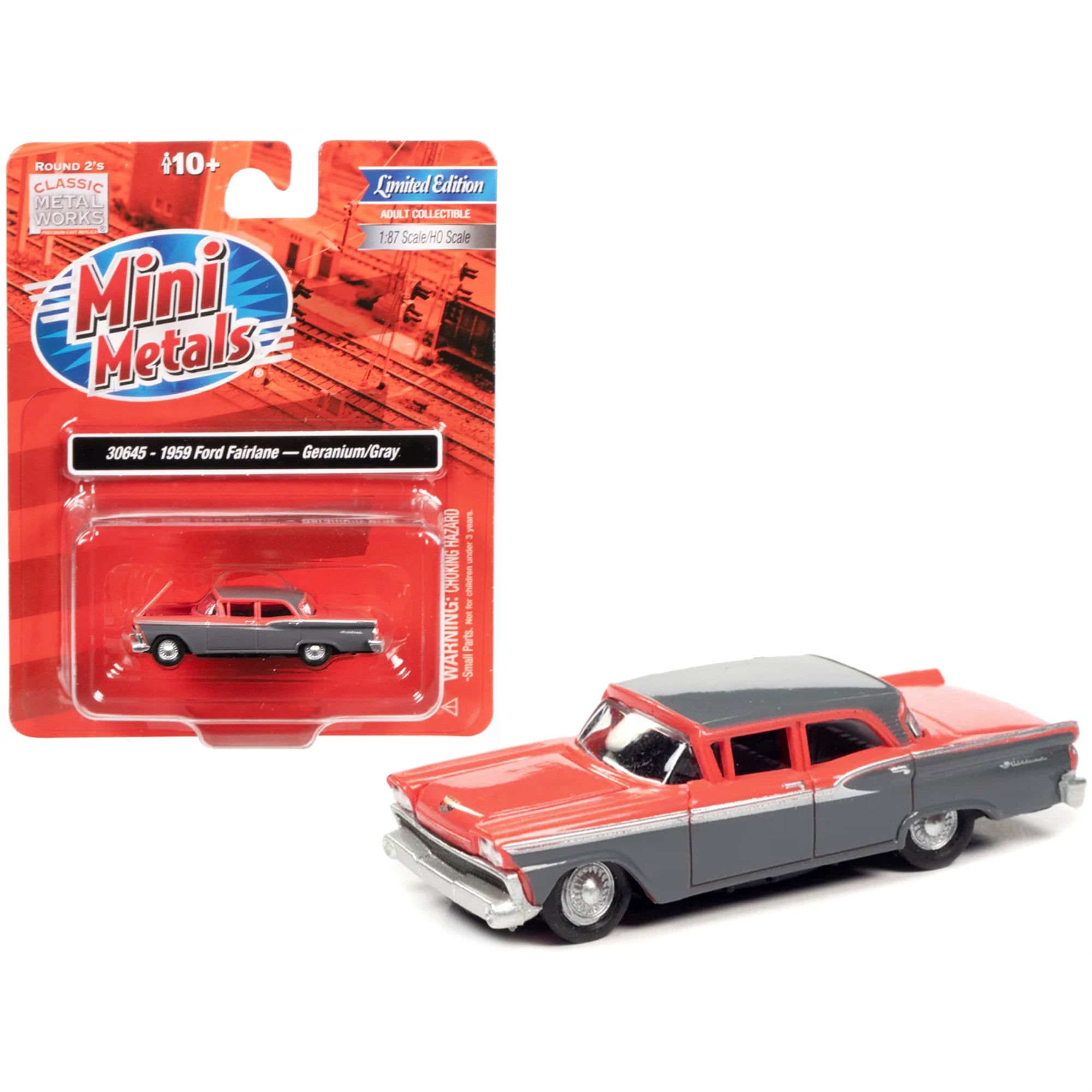 1959 Ford Fairlane Geranium Pink and Gunsmoke Gray 1/87 (HO) Scale ...