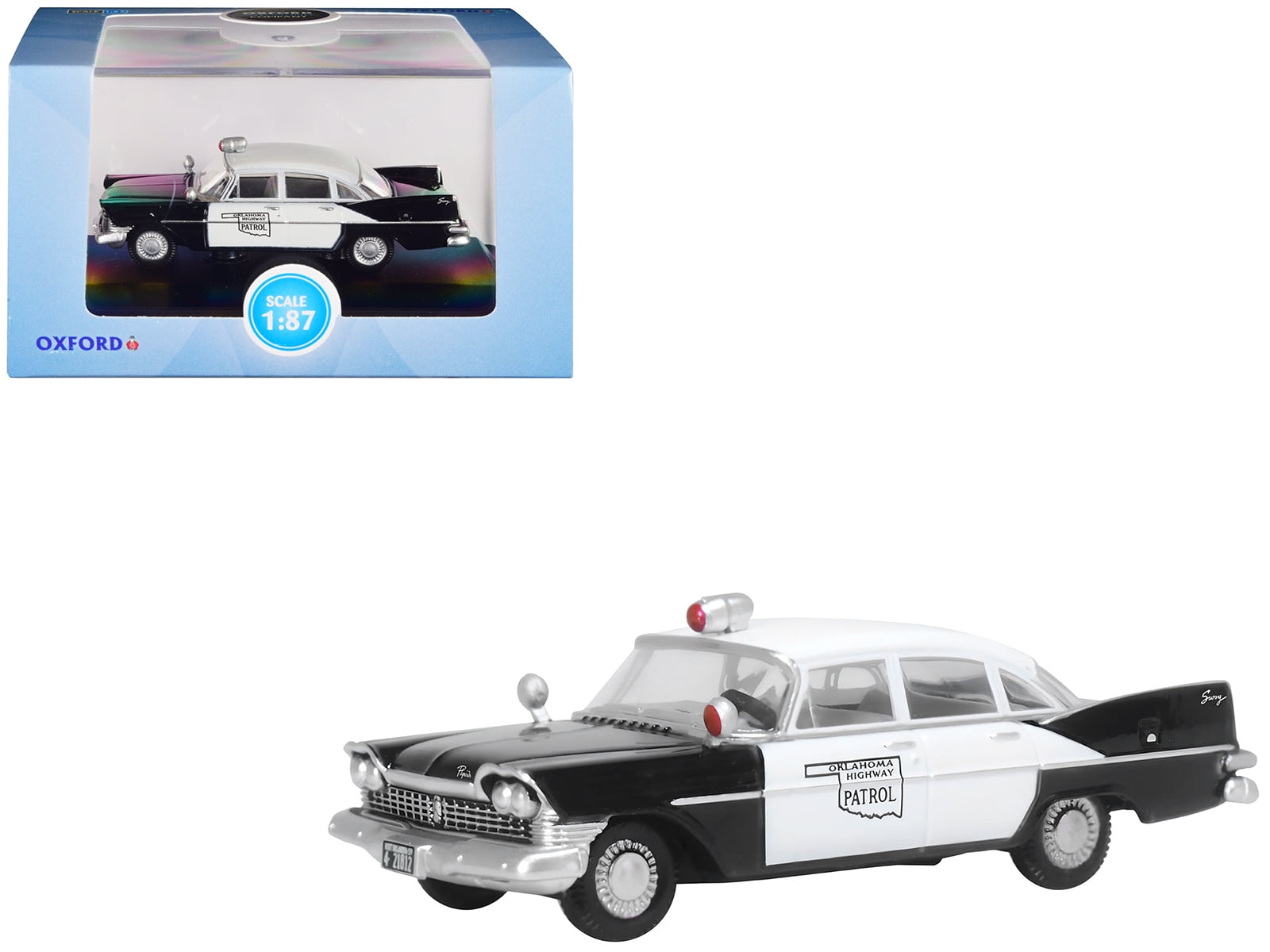 1959 Plymouth Savoy Black and White "Oklahoma Highway Patrol" 1/87 (HO ...
