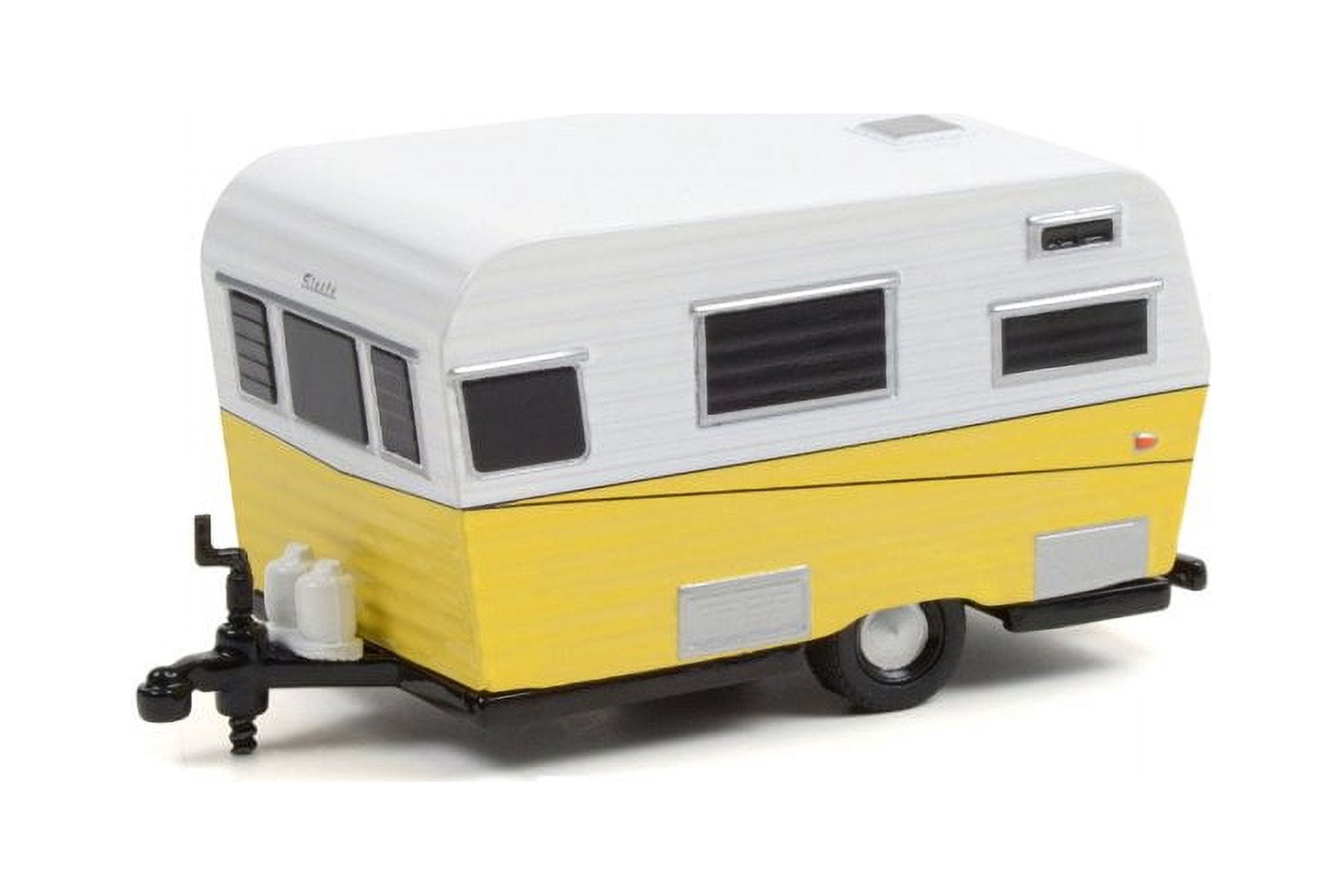 1959 Siesta Travel Trailer, White and Yellow - Greenlight 34110A - 1/64 ...