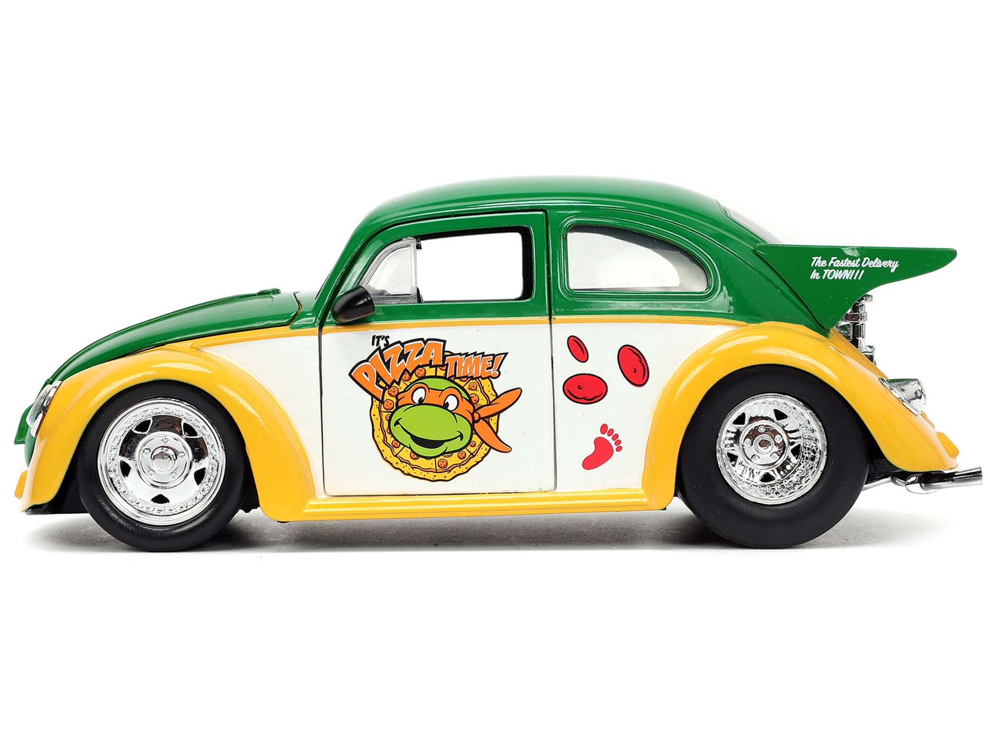 1959 Volkswagen Drag Beetle Green and Yellow and Michelangelo Diecast ...