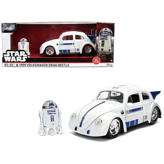 1959 Volkswagen Drag Beetle White with Graphics and R2-D2 Figure "Star ...