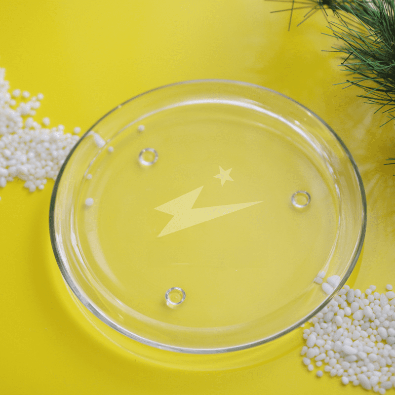 195MM glass candle dish round candle three-point glass plate ...