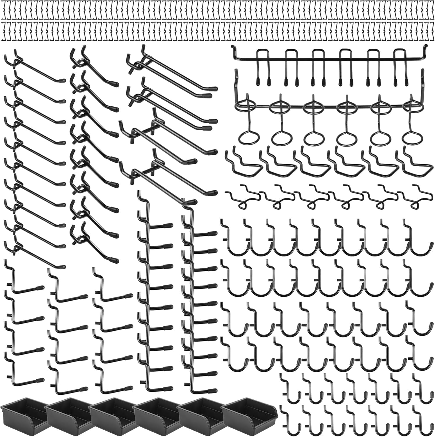 196 PCS Pegboard Hooks, Extra Thick 1/4" Heavy Duty Pegboard Hooks ...