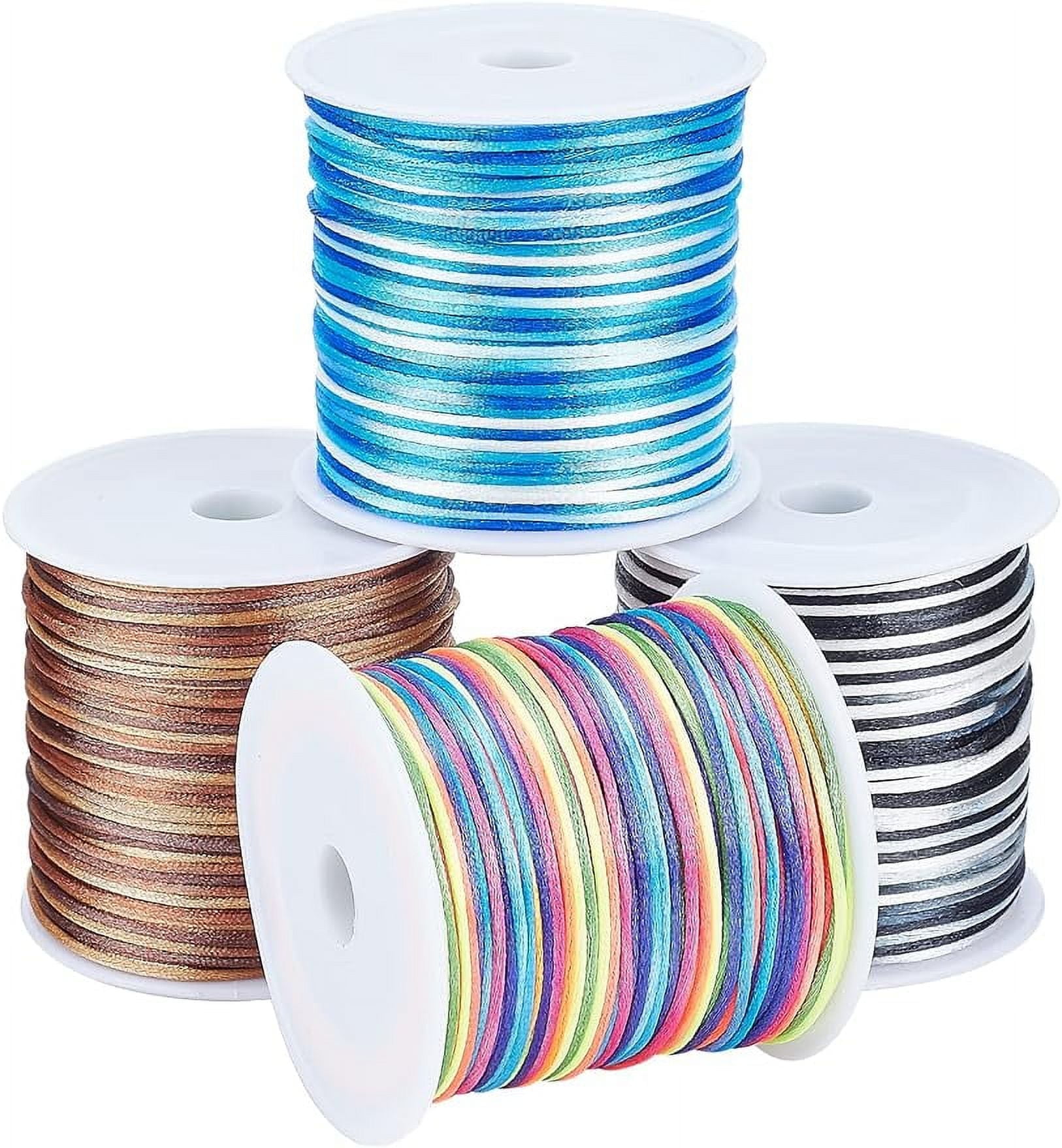 196 Yards 1.5mm Satin String Nylon Thread Gradient Color Rattail Satin Cord Silky Cord Bracelet ...