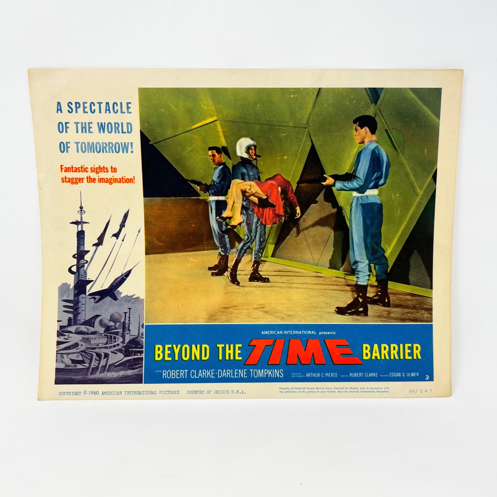 1960 Beyond The Time Barrier Sci-fi Collectible movie Lobby Card ...