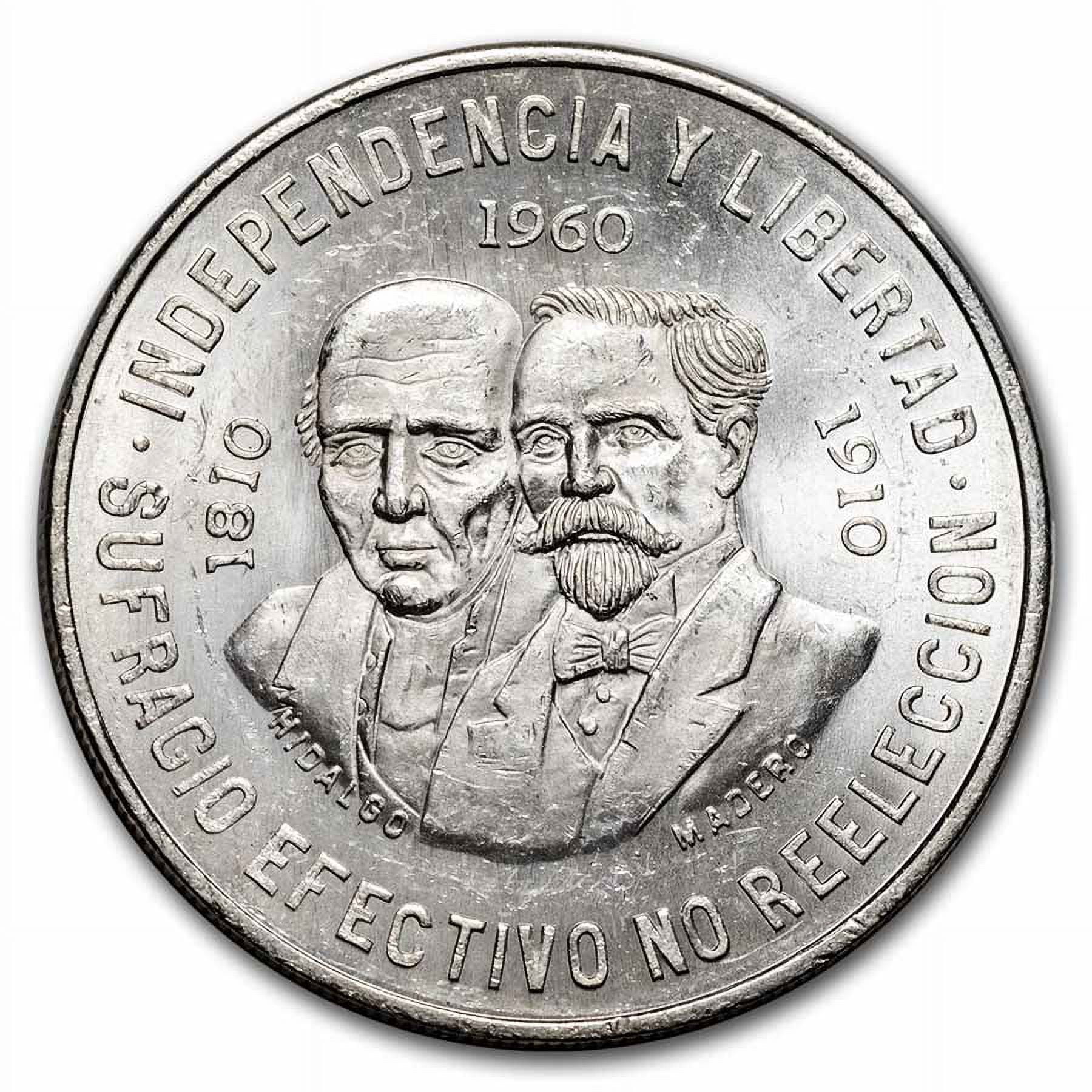 1960 Mexico Silver 10 Pesos Coin, 150th Anniversary of Independence ...