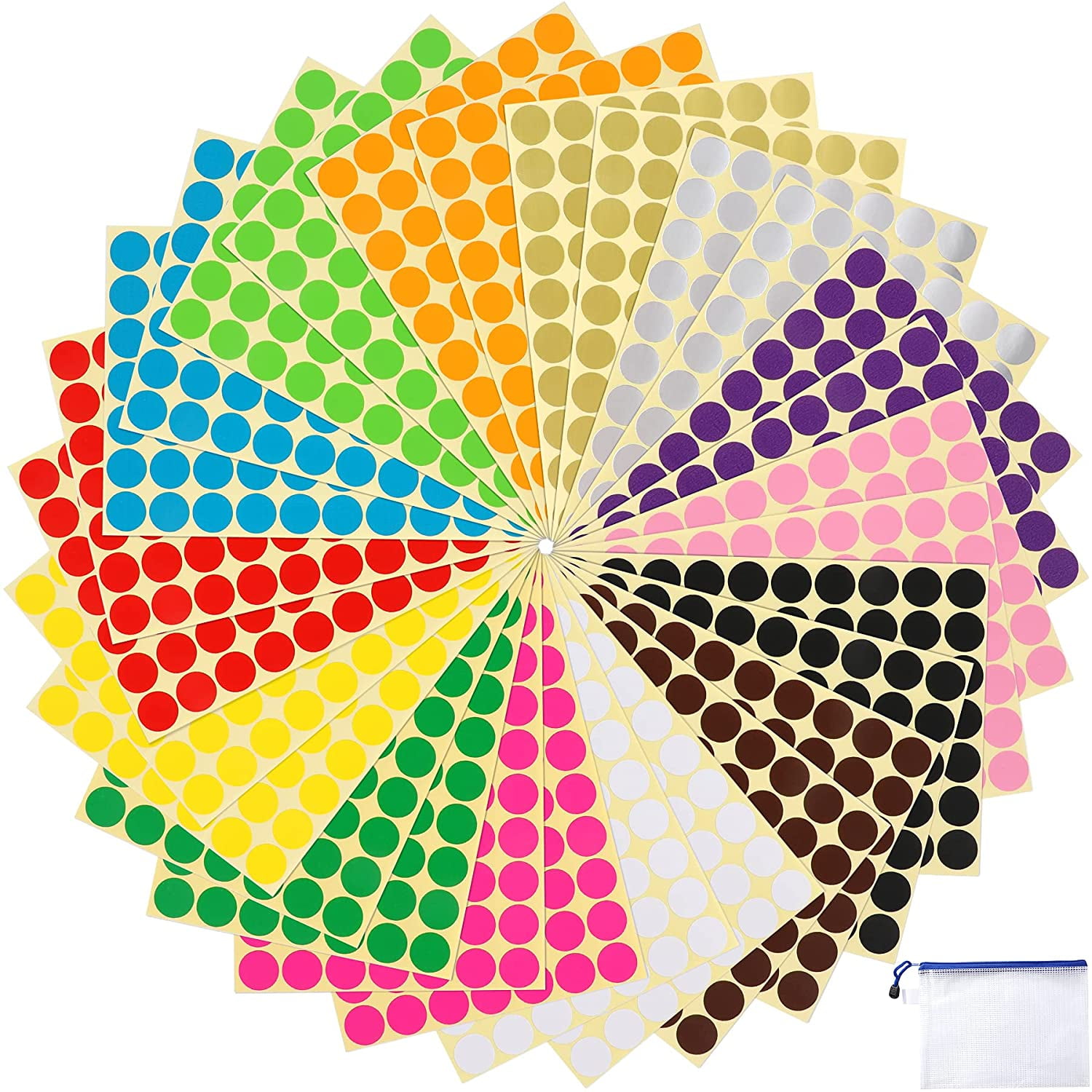 1960 Pcs 3/4" Small Circle Price Dot Stickers 0.75 Inch Round Coding ...