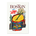 1960S Boston Fly Twa Jets Vintage Style Travel Poster, Classic ...