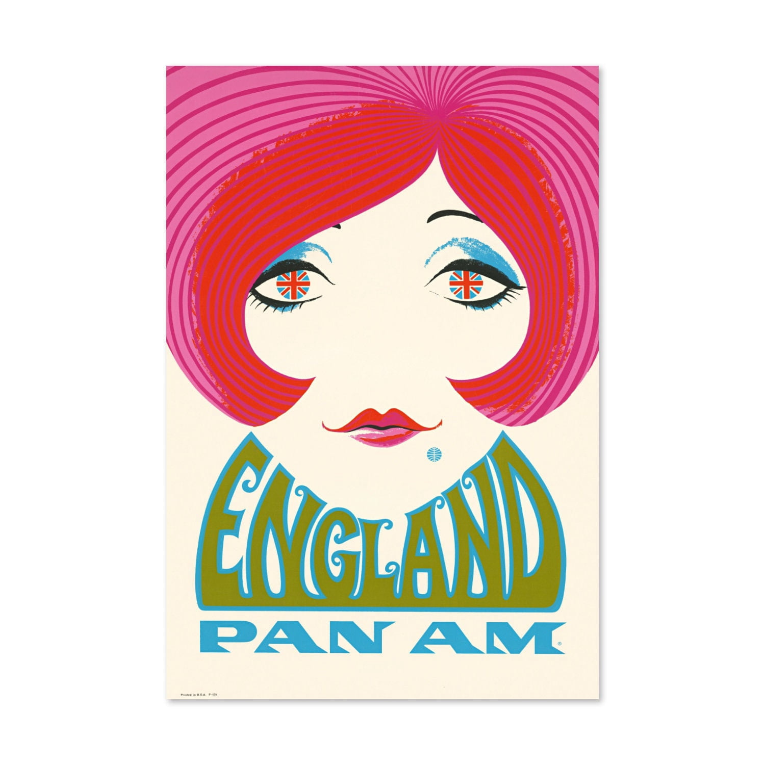 1960S England Vintage Style British Flag Travel Poster, Classic ...
