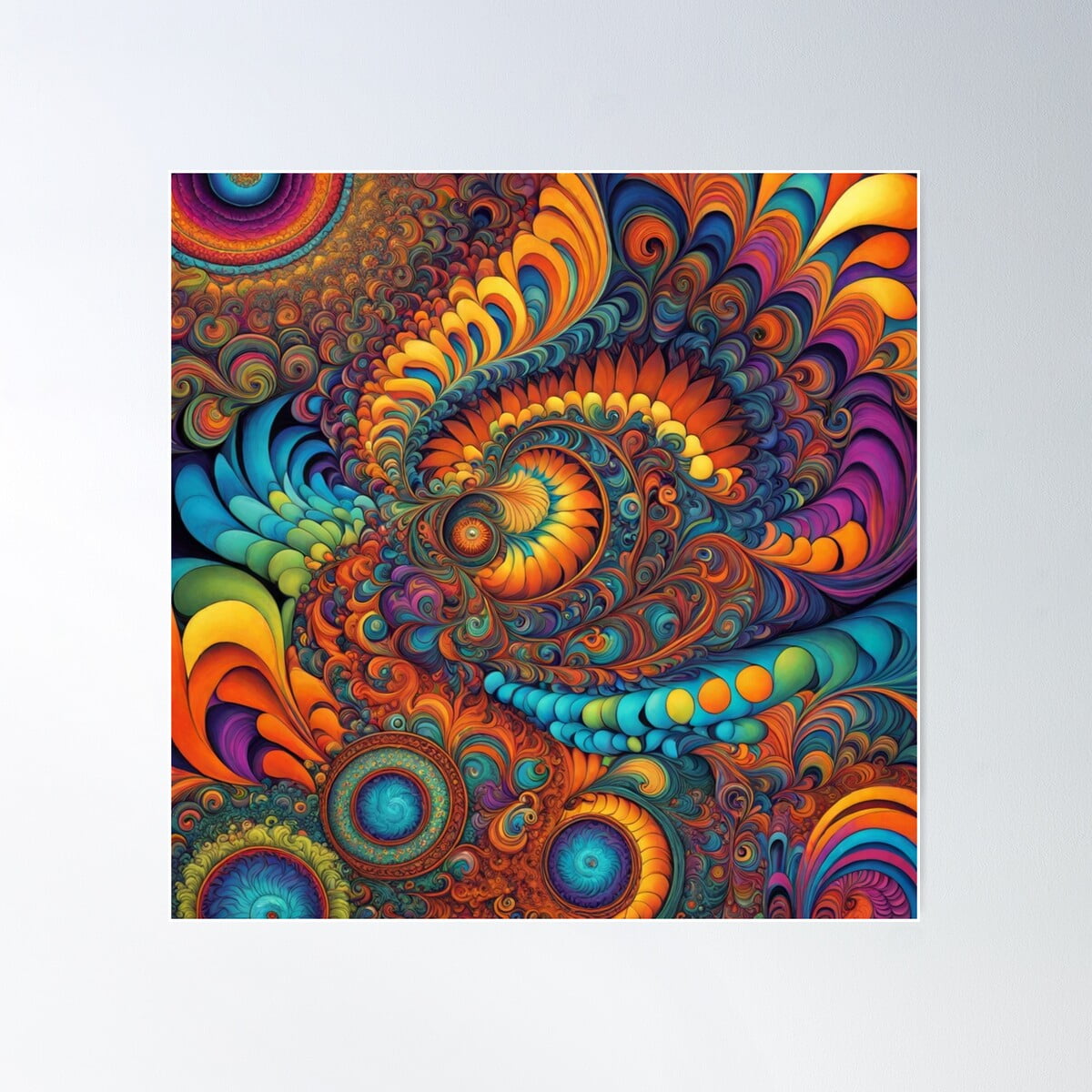 1960S Vibrant Psychedelic Abstracts Poster Wall Art, Modern Wall Decor ...