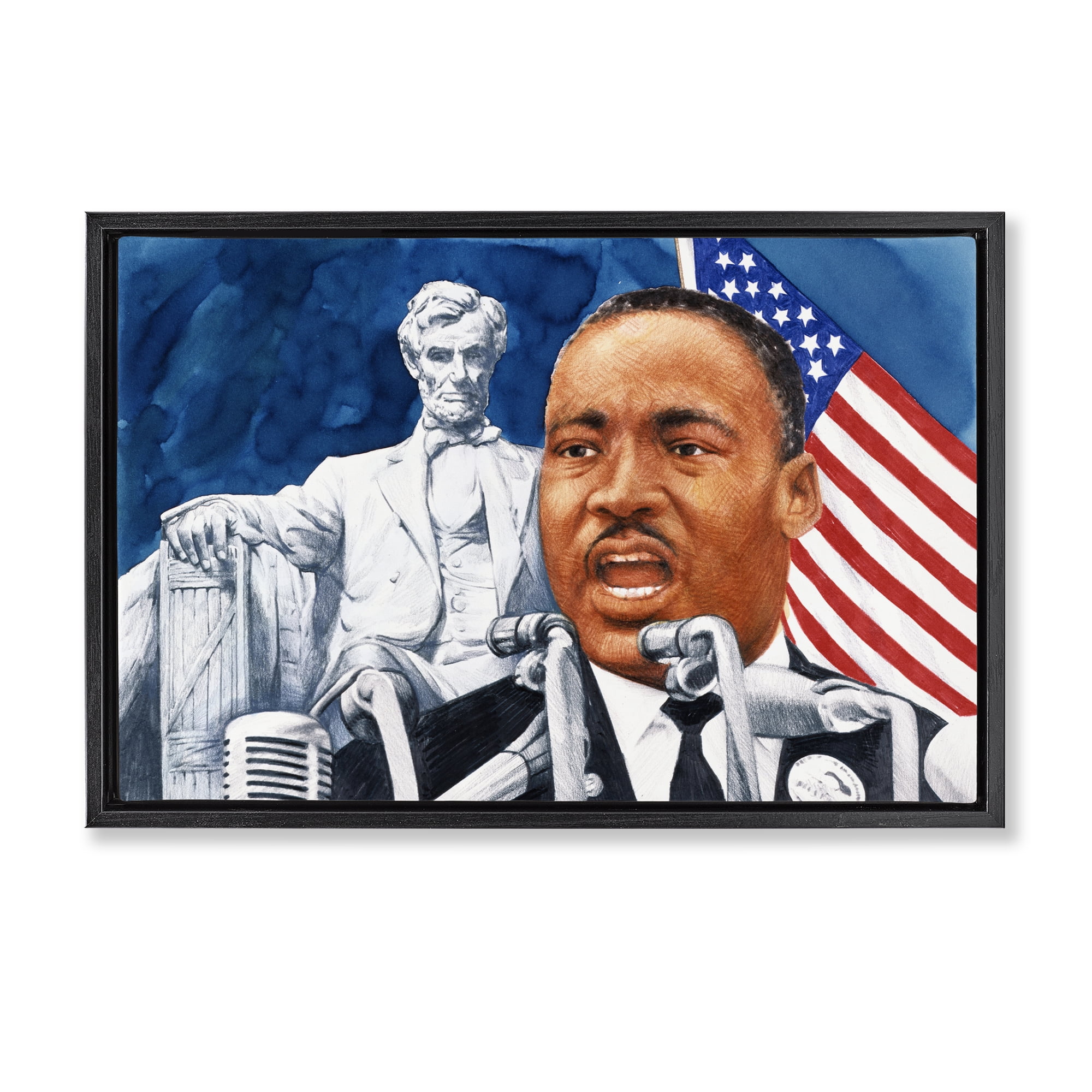 1960s American Speech Portrait Black Framed Floater Canvas Wall Art ...